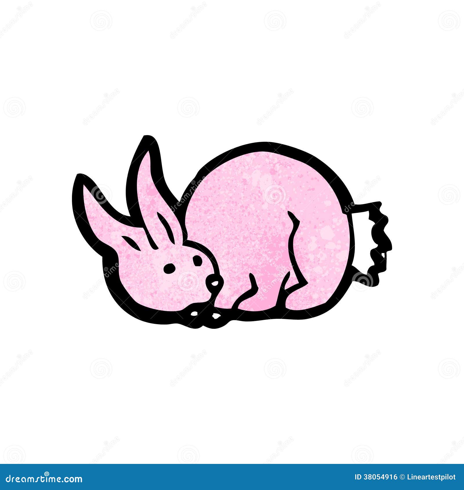 Cartoon pink rabbit stock vector. Illustration of drawing - 38054916