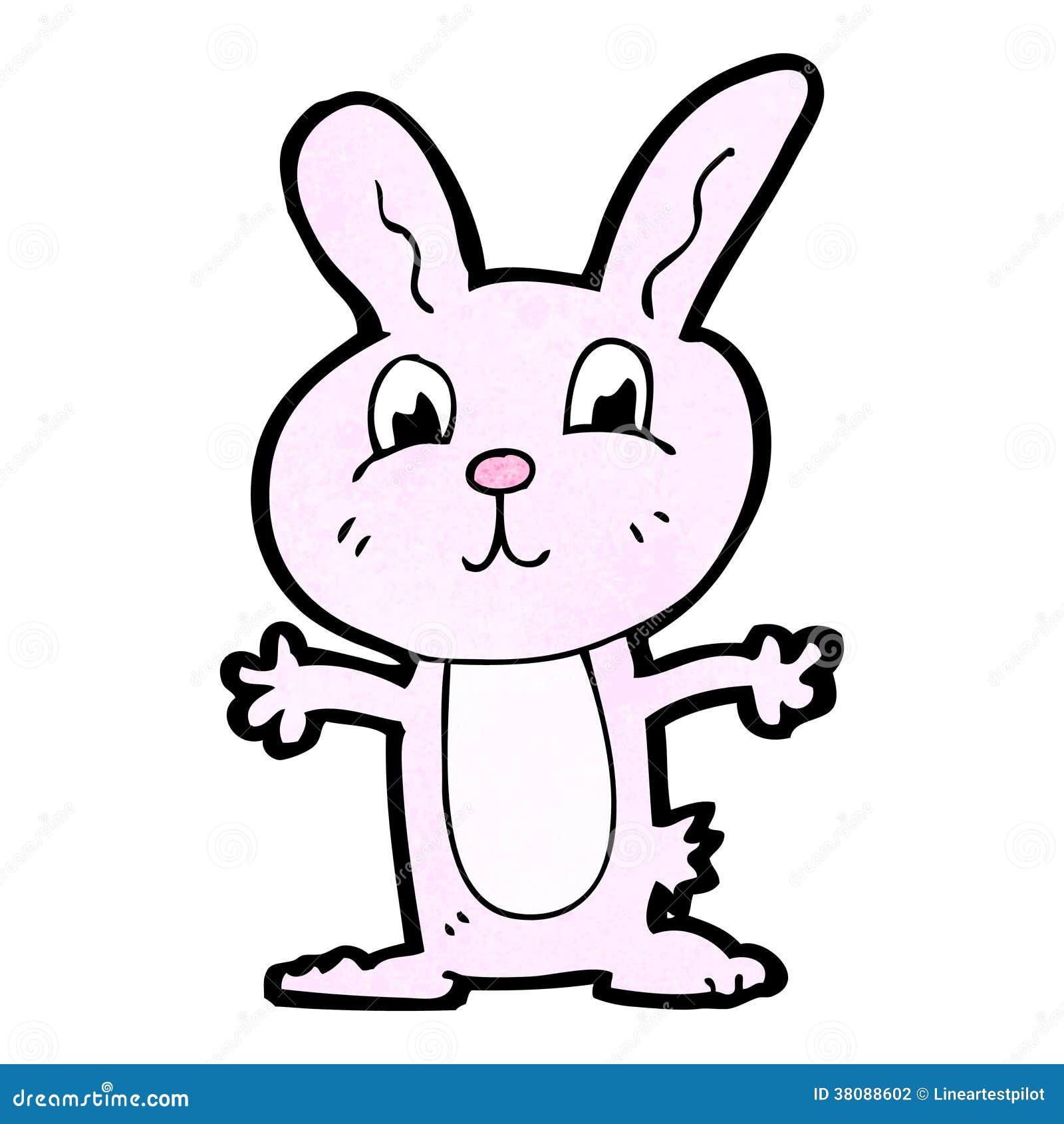 Cartoon pink rabbit stock vector. Illustration of character - 38088602