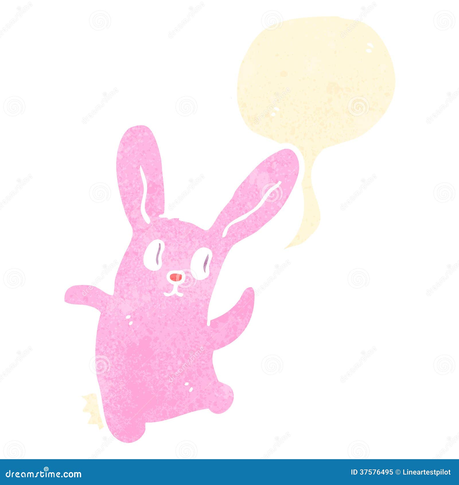 Cartoon pink spooky rabbit stock vector. Illustration of pink - 37576495
