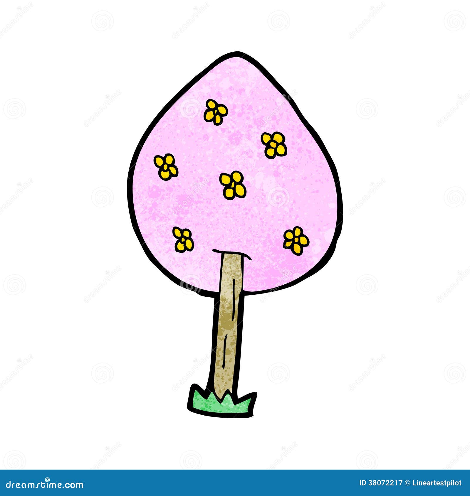 Cartoon pink tree stock vector. Illustration of artwork - 38072217