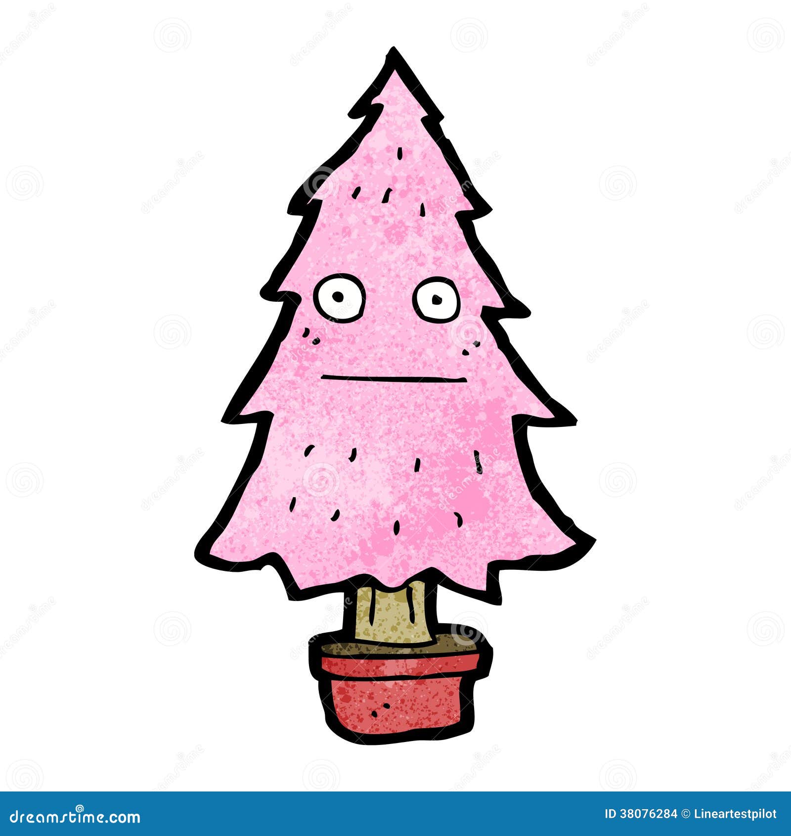Cartoon pink tree stock illustration. Illustration of silly - 38076284