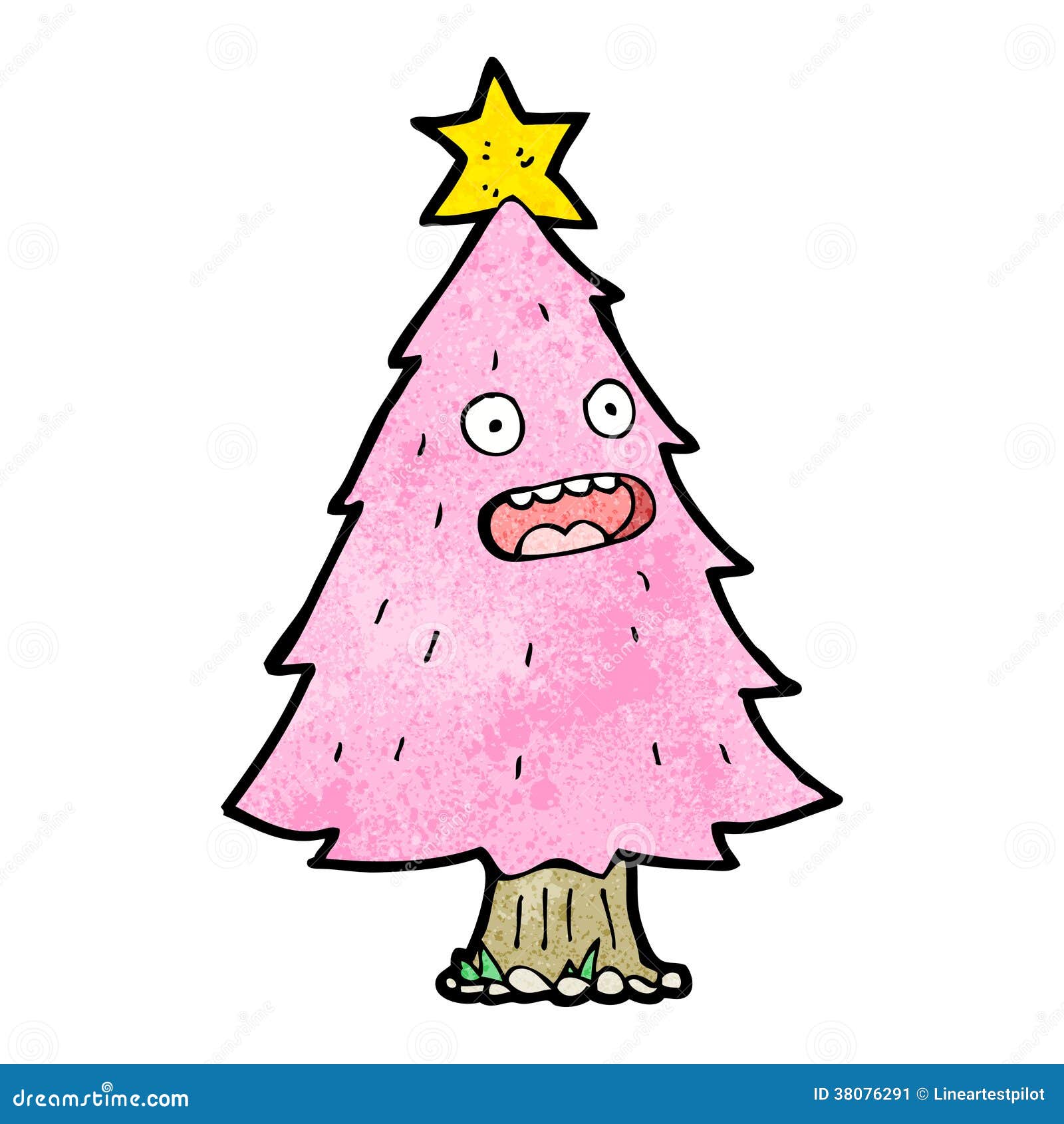 Cartoon pink tree stock illustration. Illustration of artwork - 38076291