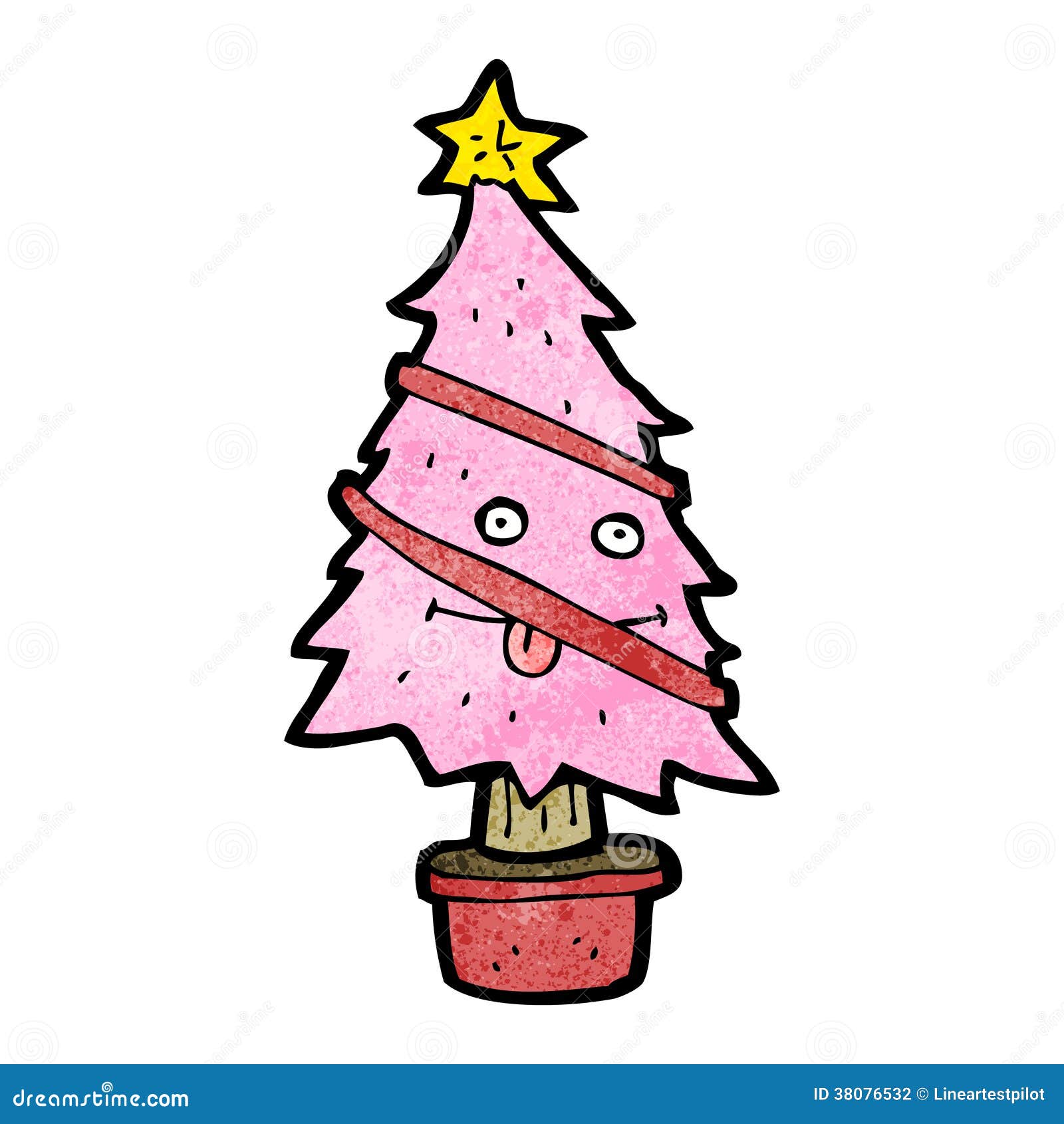 Cartoon pink tree stock vector. Illustration of quirky - 38076532