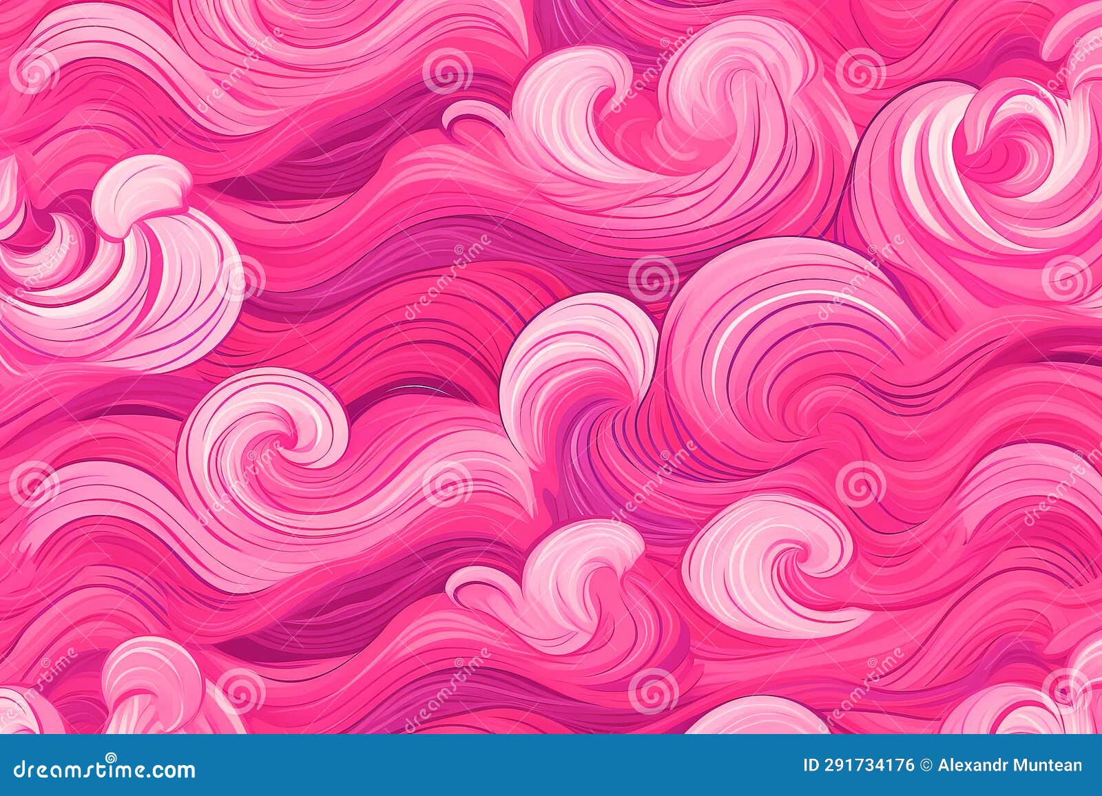 Cartoon Pink Waves Background Stock Illustration - Illustration of ...