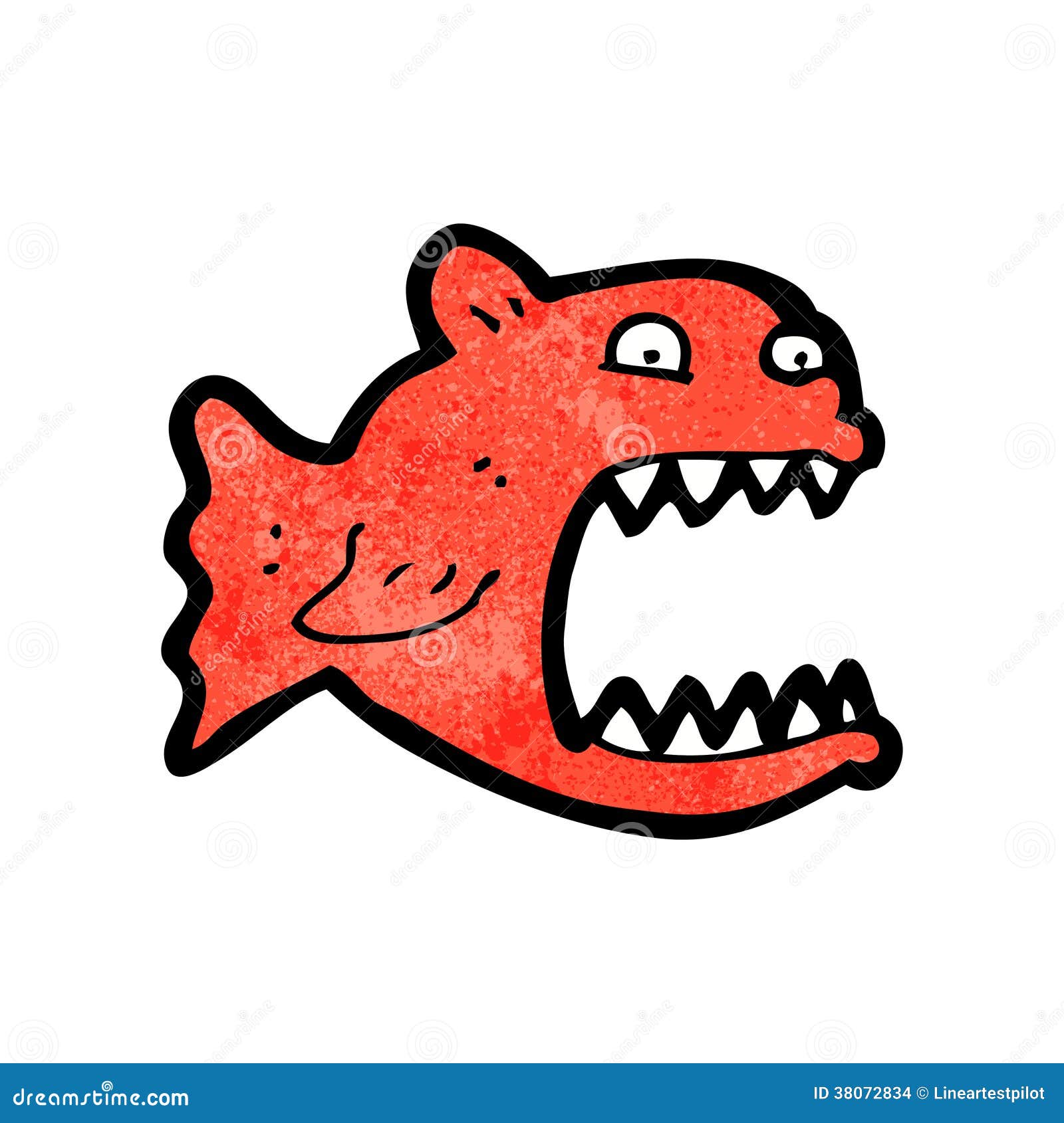 Cartoon piranha stock illustration. Illustration of piranha - 38072834