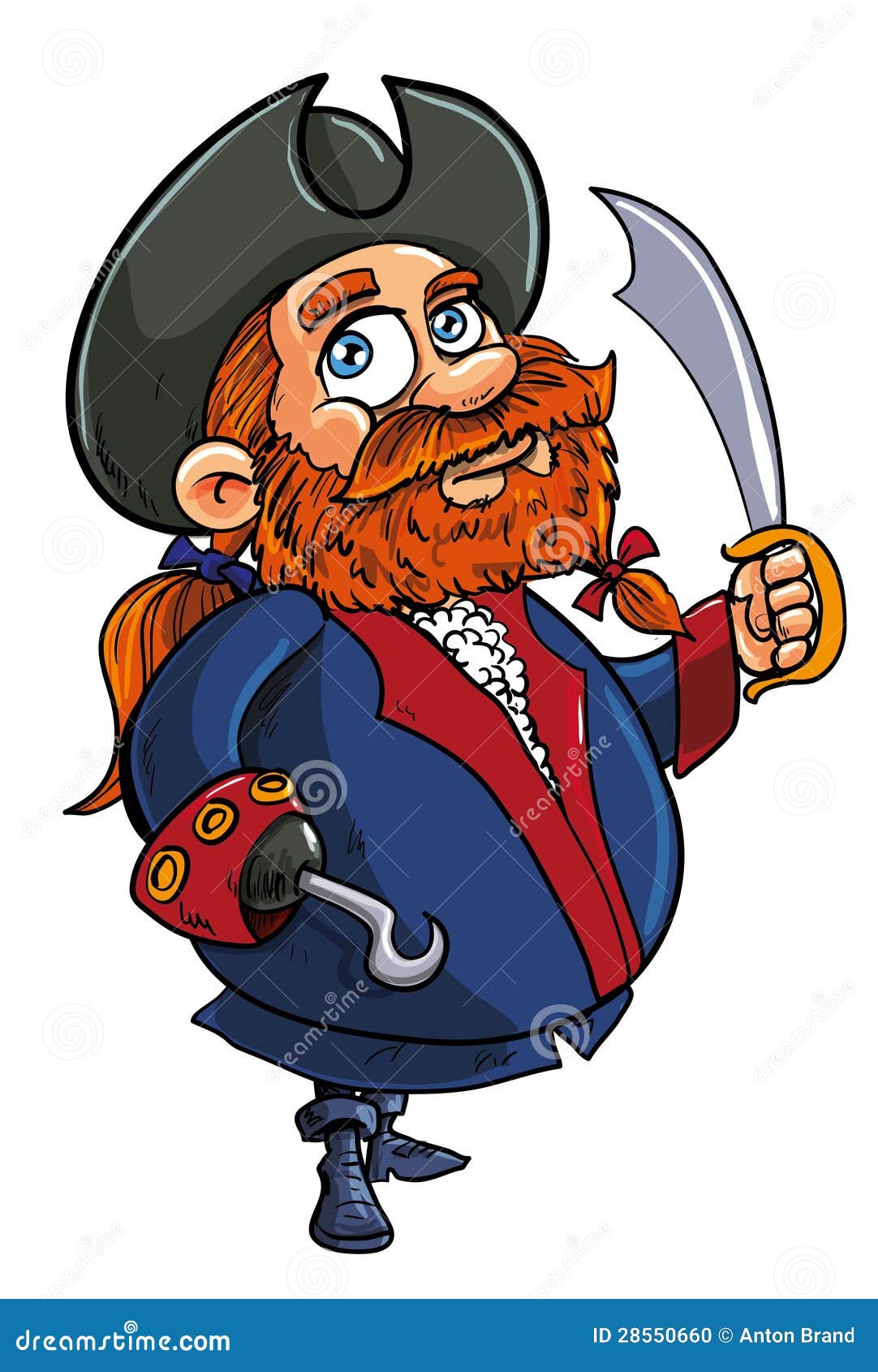 Pirate Captain Cartoon Peeking Background Sign Vector Illustration ...
