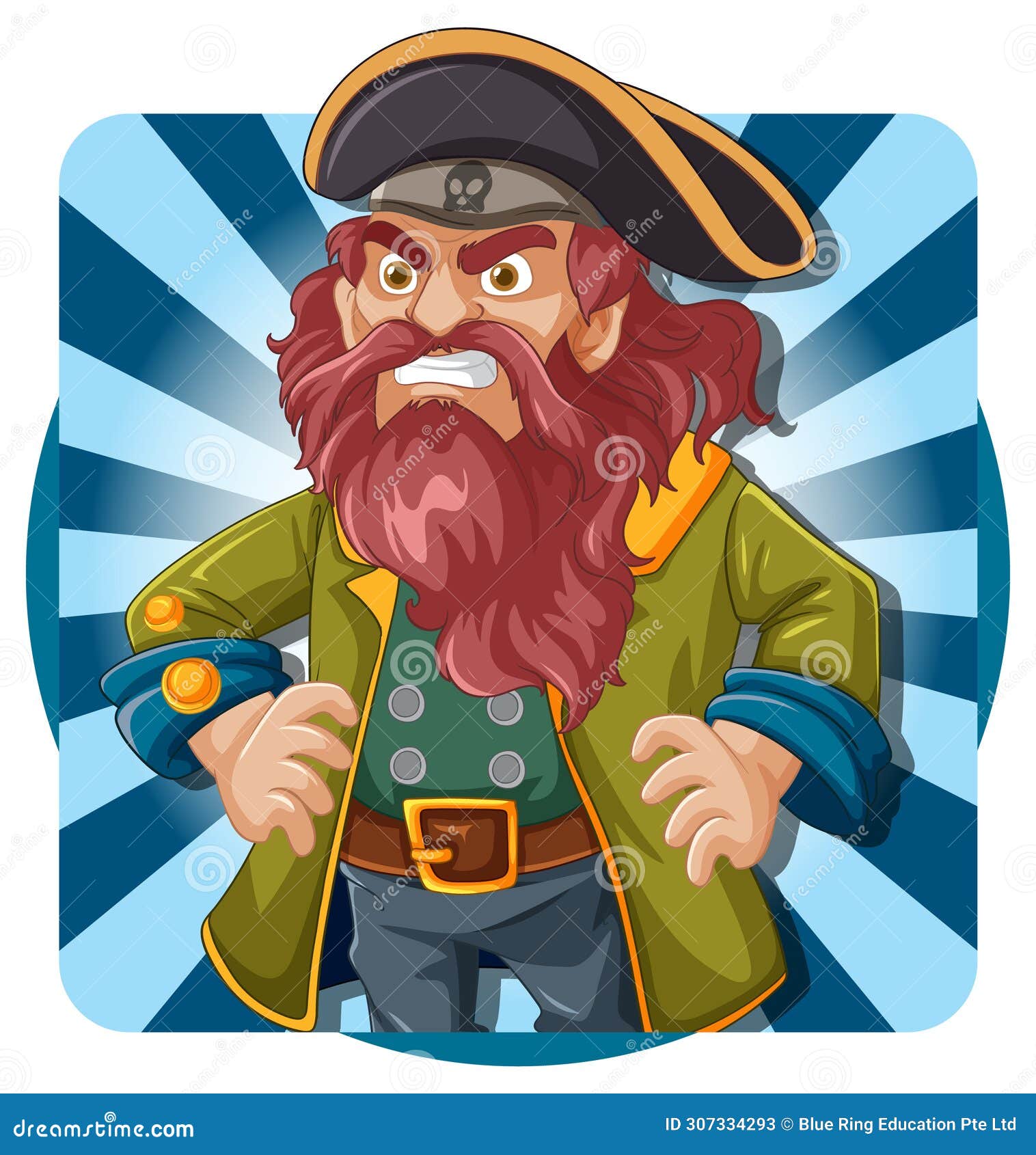 A cartoon pirate captain stock vector. Illustration of bravery - 307334293