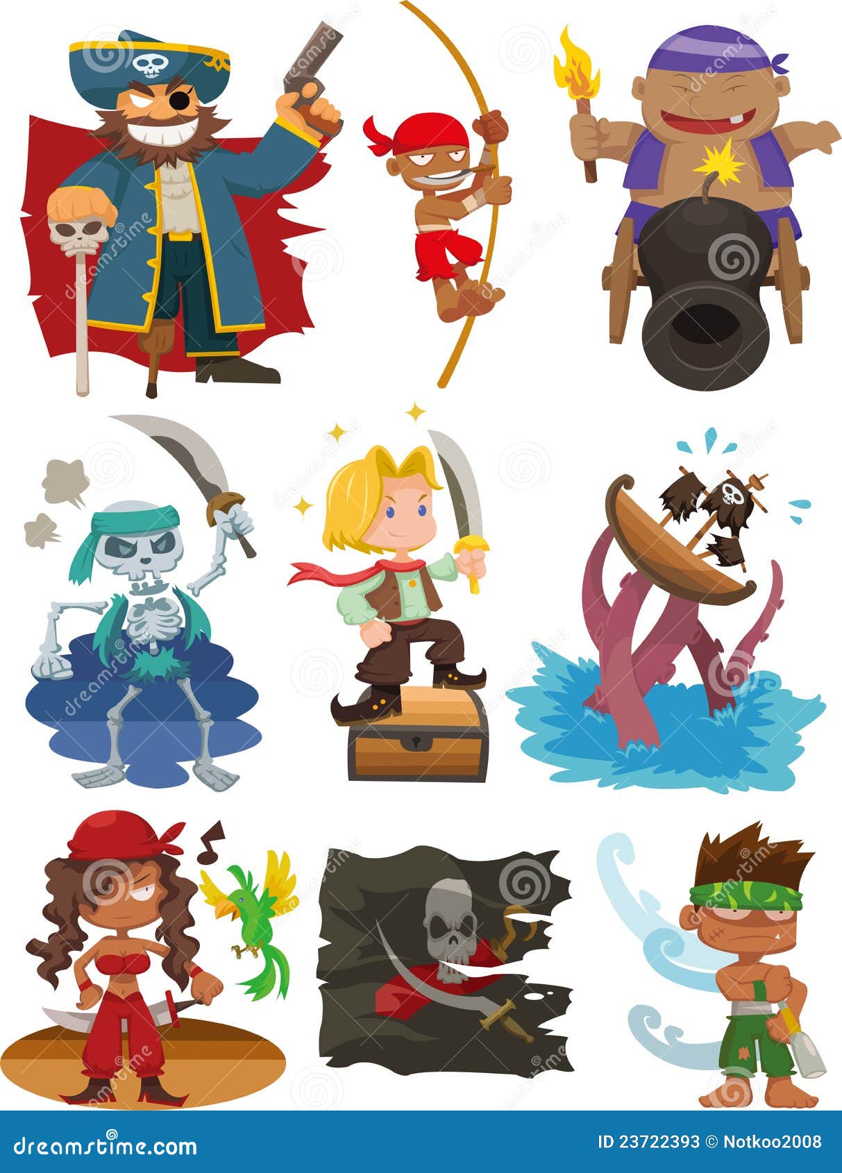 Cartoon Pirate Icon Set | CartoonDealer.com #23722393