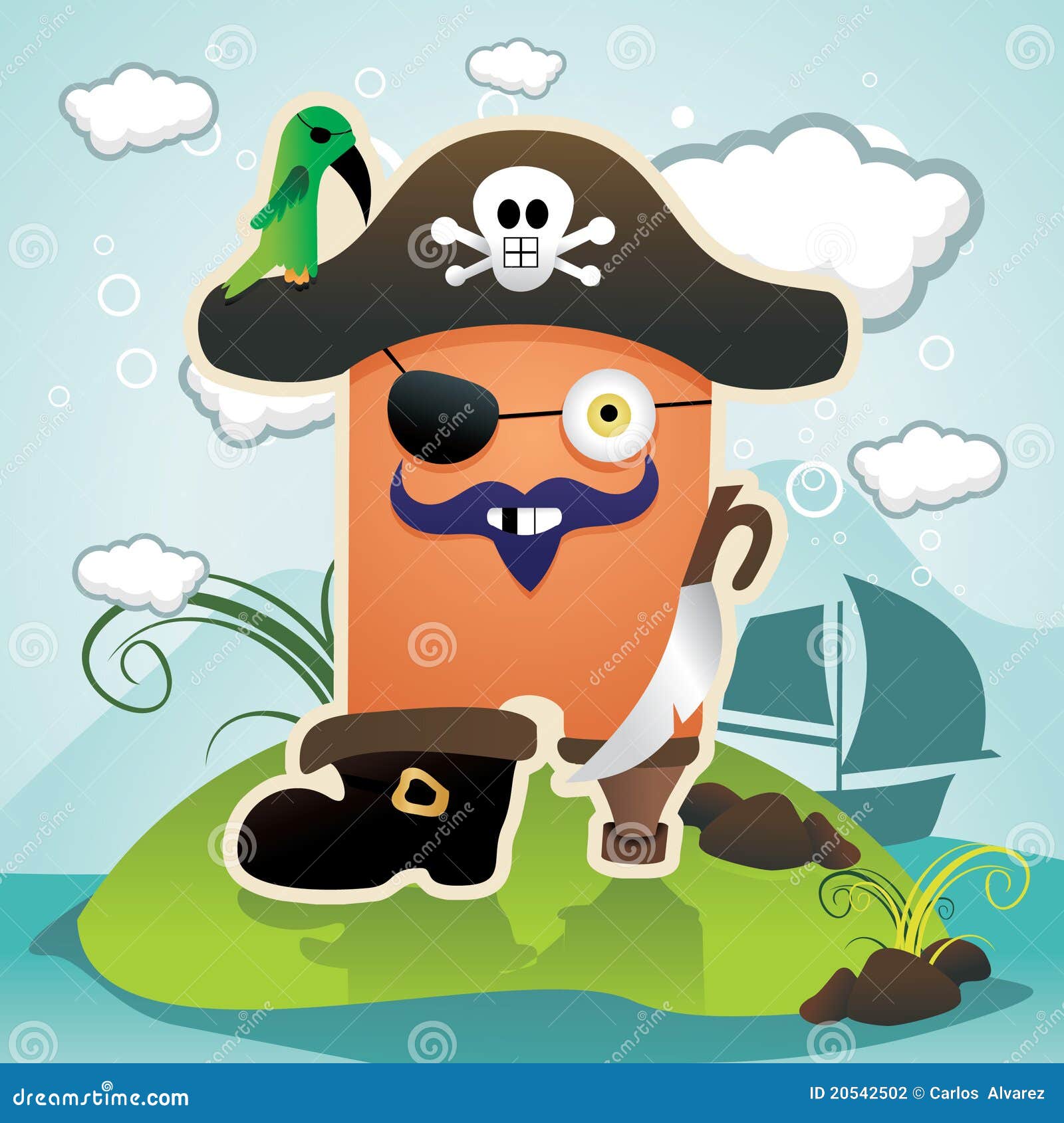 Cartoon Pirate Illustration | CartoonDealer.com #20542502