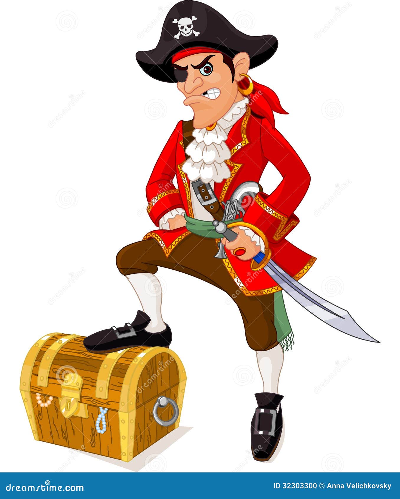 Cartoon pirate stock vector. Illustration of piracy, clipart - 32303300