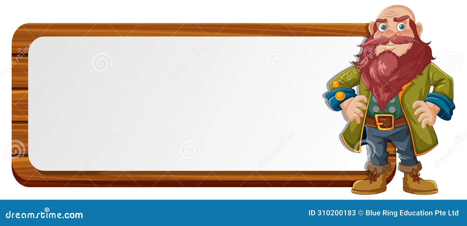 A Pirate Standing beside an Empty Sign Stock Vector - Illustration of ...