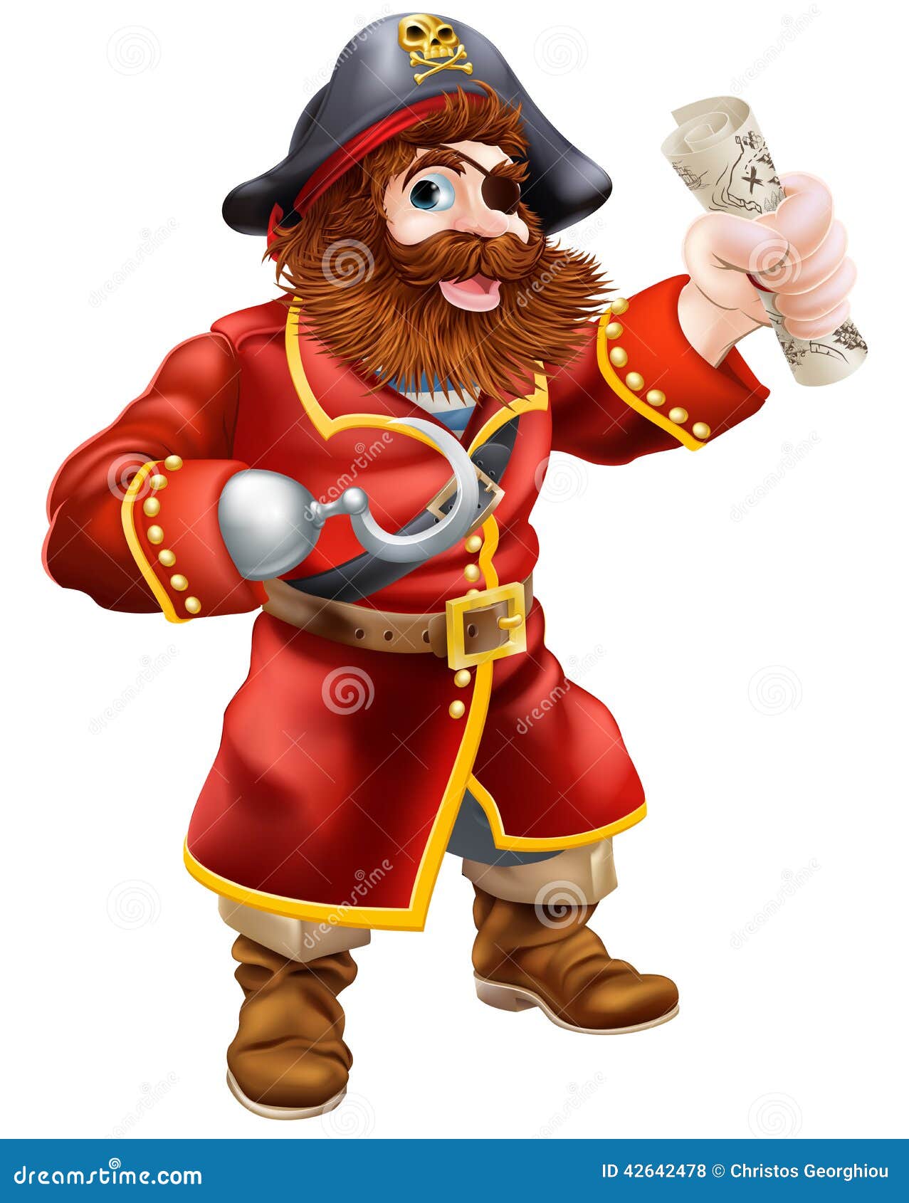 Cartoon Pirate Bird With Scull Flag Stock Illustration | CartoonDealer ...