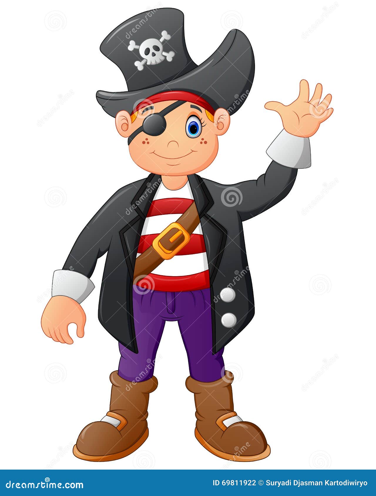 Pirate Waving Flag With Crossed Swords Waving In The Wind. 3d ...