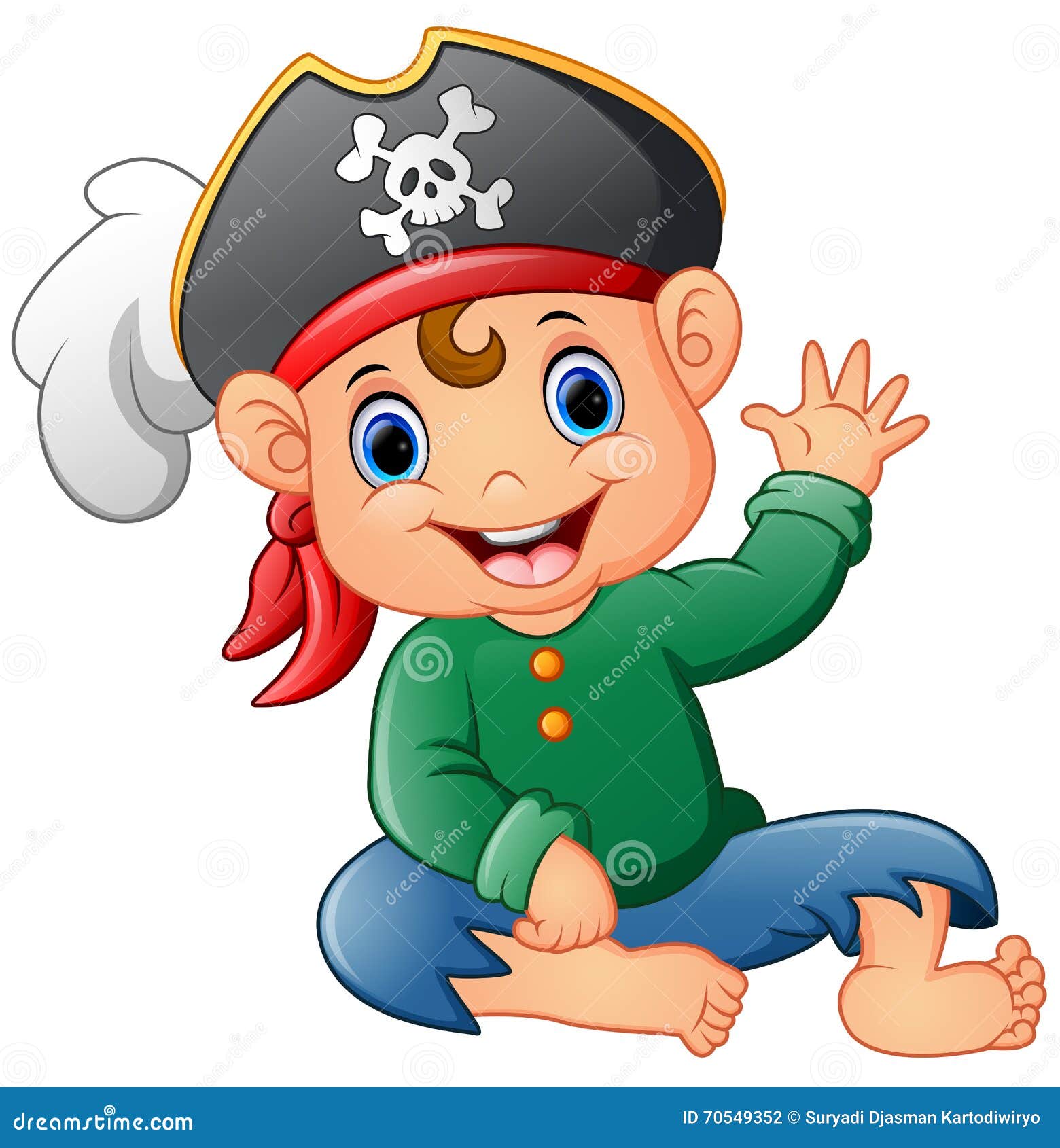 Pirate Waving Flag With Crossed Swords Waving In The Wind. 3d ...