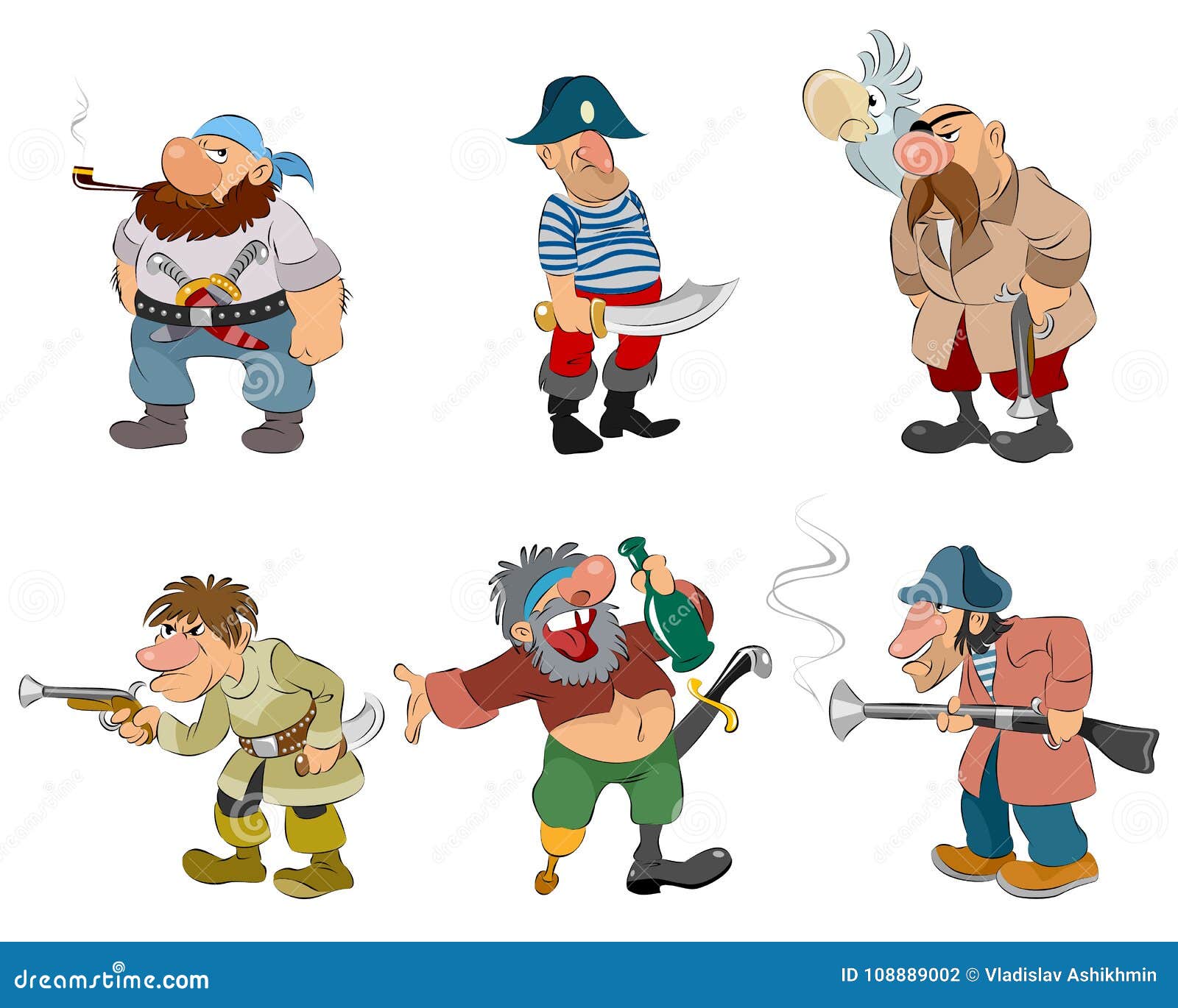 Cartoon Pirates and Robbers Stock Vector - Illustration of captain ...