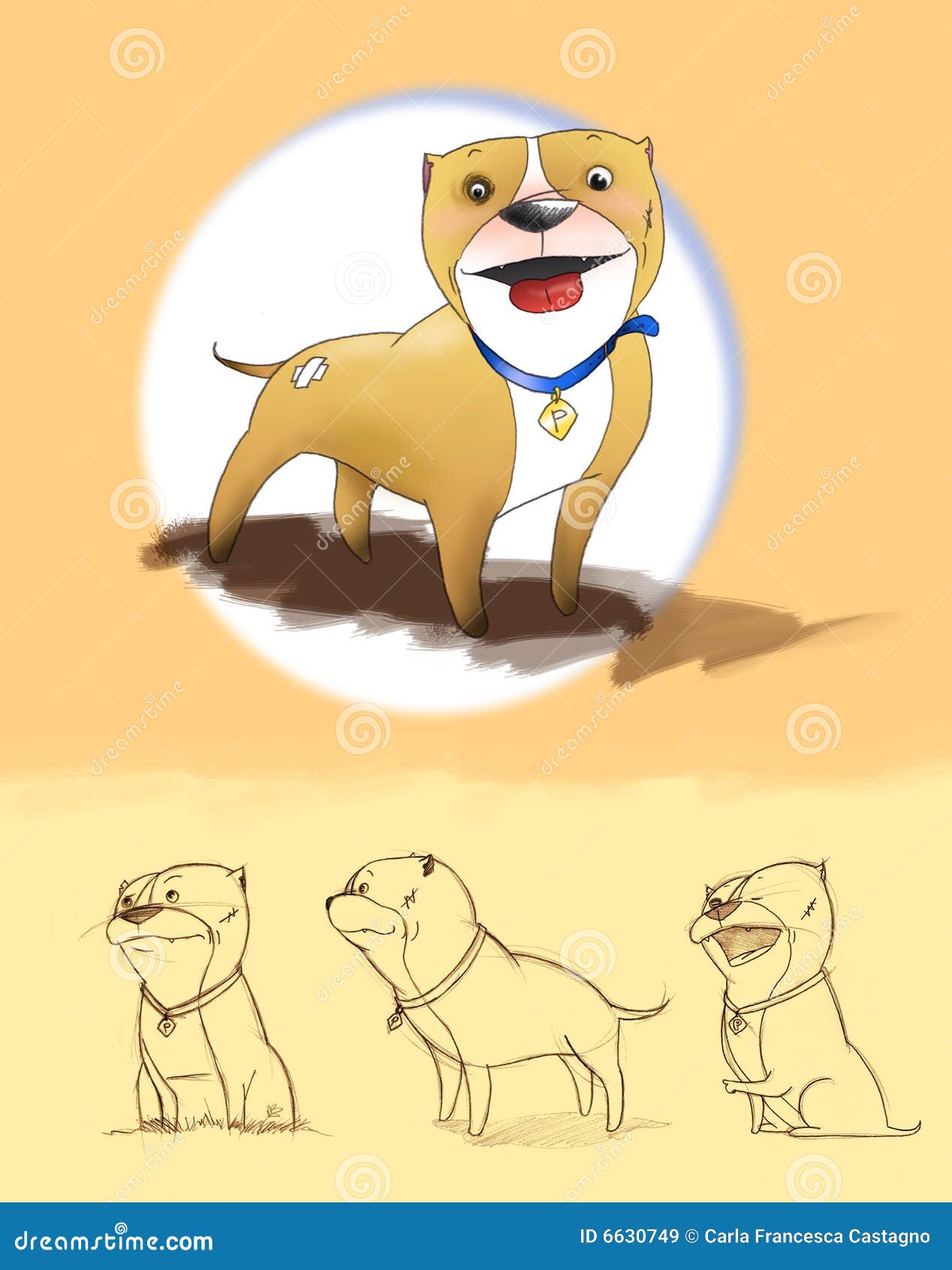 Cartoon Pit Bull Royalty Free Stock Images - Image: 6630749