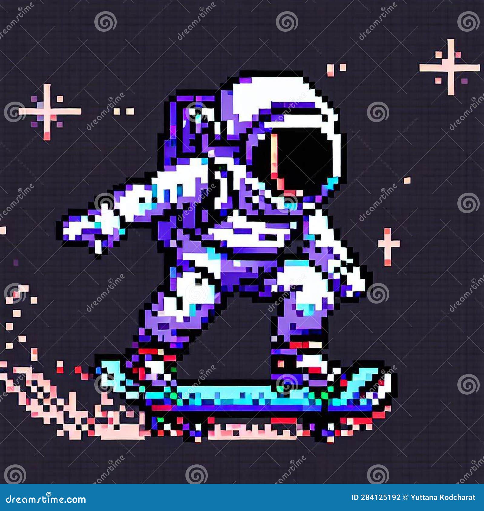 Cartoon Pixel Art Two Tone Color Stock Illustration - Illustration of ...