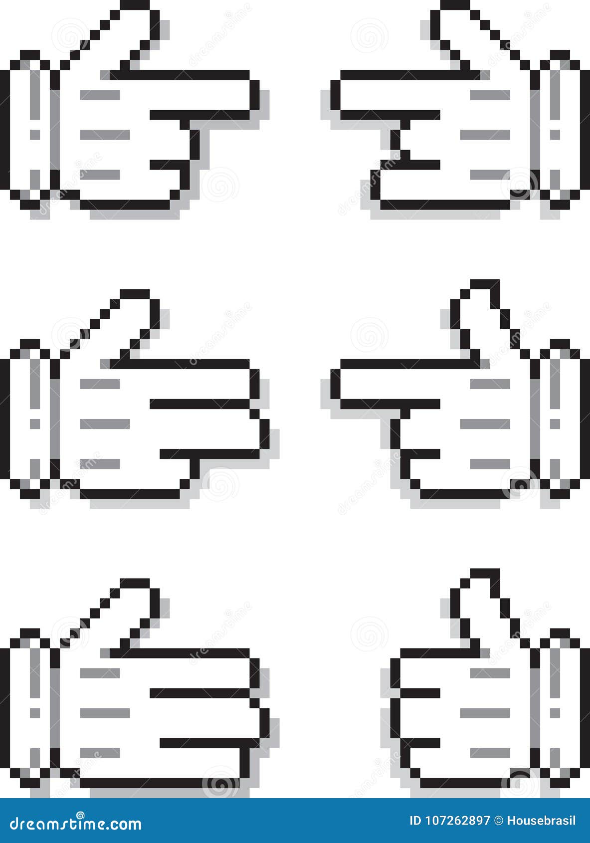 Cartoon Pixel Hands stock vector. Illustration of icon - 107262897