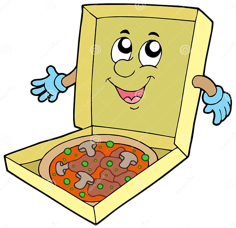 Cartoon pizza box stock vector. Illustration of eyes - 10575841