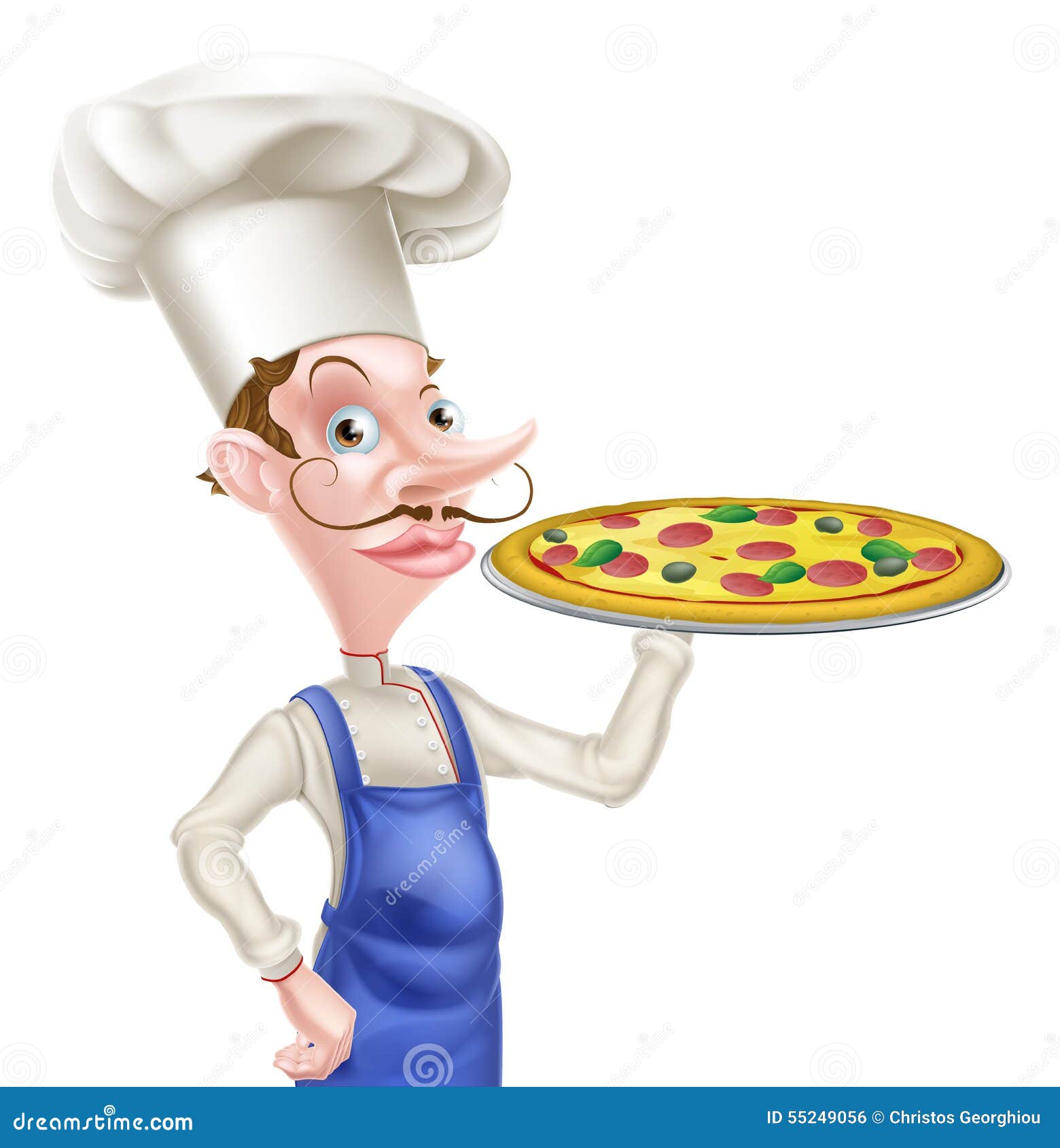 Cartoon Pizza Chef stock vector. Illustration of french - 55249056