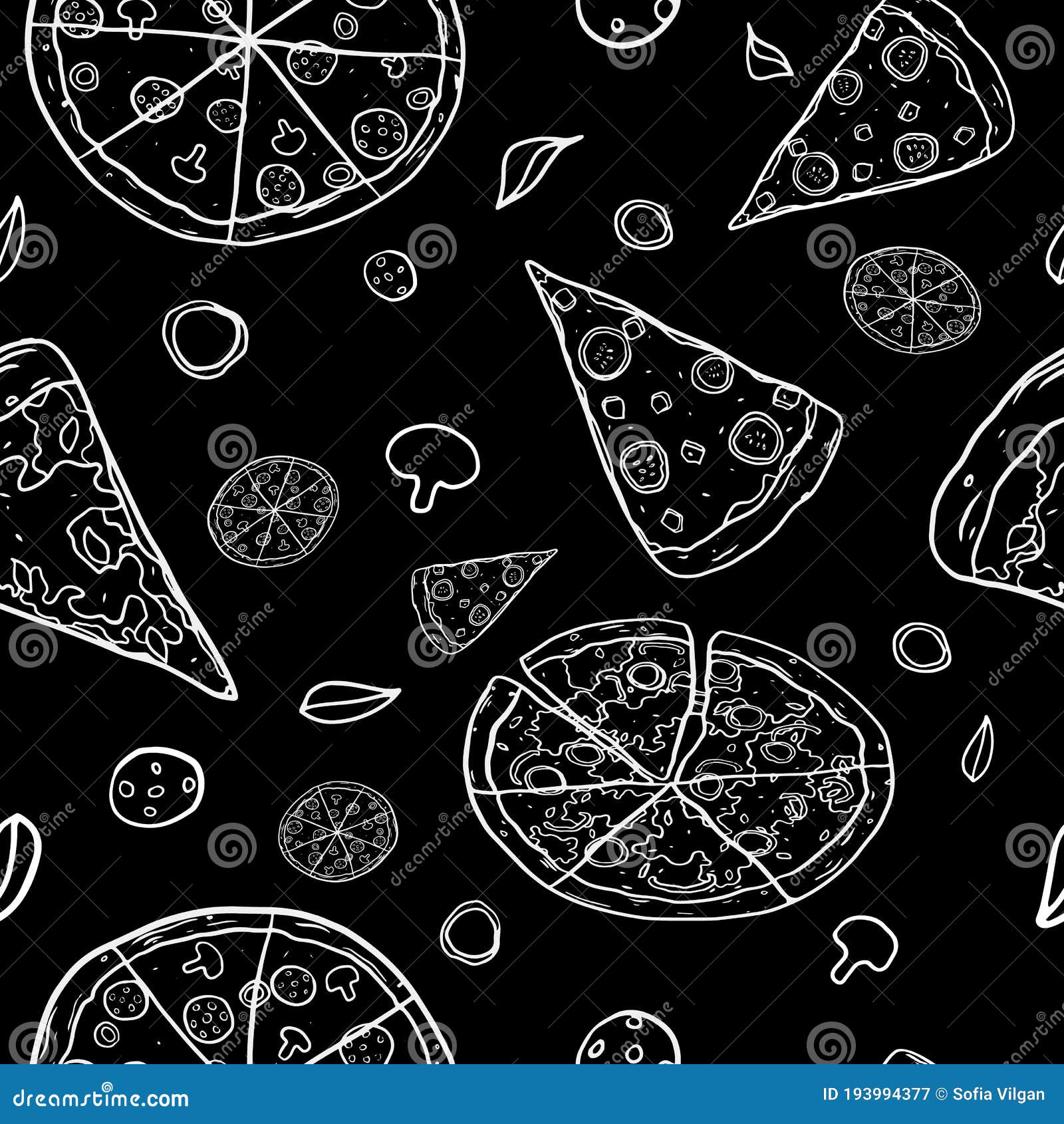 Cartoon Pizza Slices with Dripping Cheese. Vector Illustration Stock ...