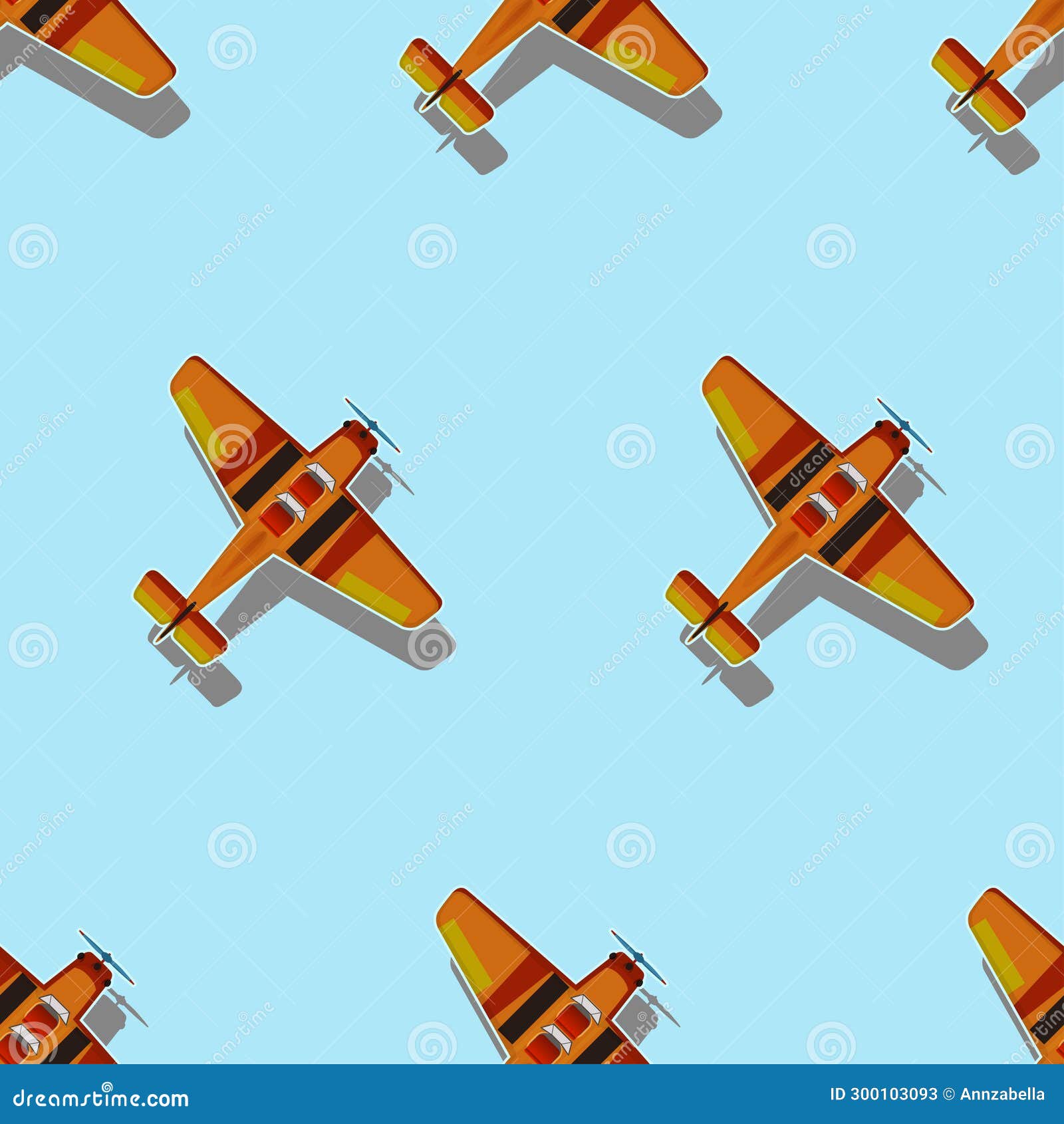 Cartoon Plane Seamless Pattern. Vector Illustration Graphic Design ...