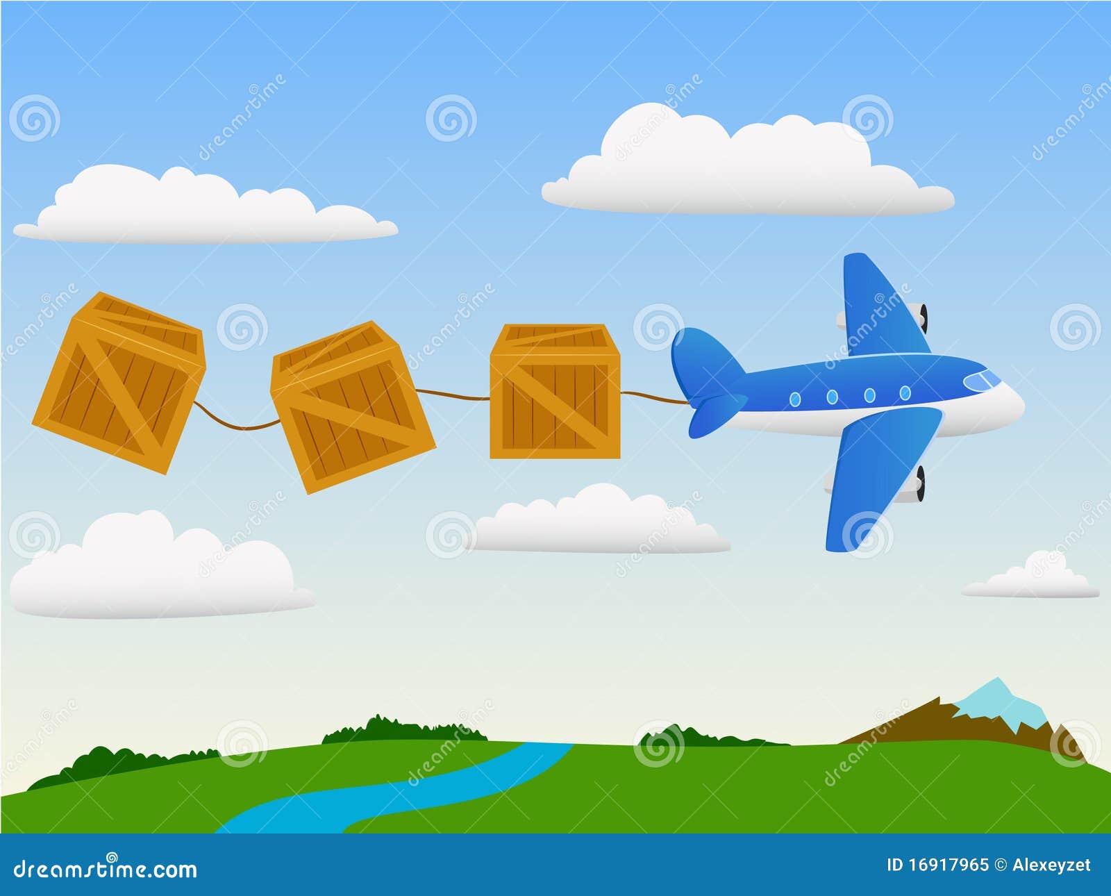 Cargo On A Wooden Pallet Vector Illustration | CartoonDealer.com #62776452