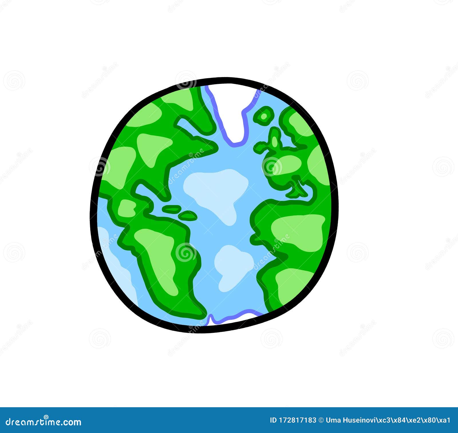 A Very Simple Cartoon Planet Earth Stock Illustration - Illustration of ...