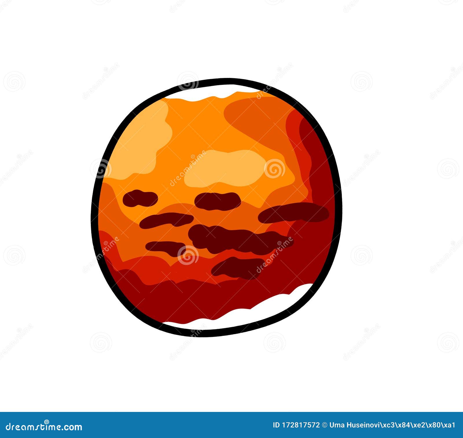 Simple Cartoon Planet Mars stock illustration. Illustration of mars ...