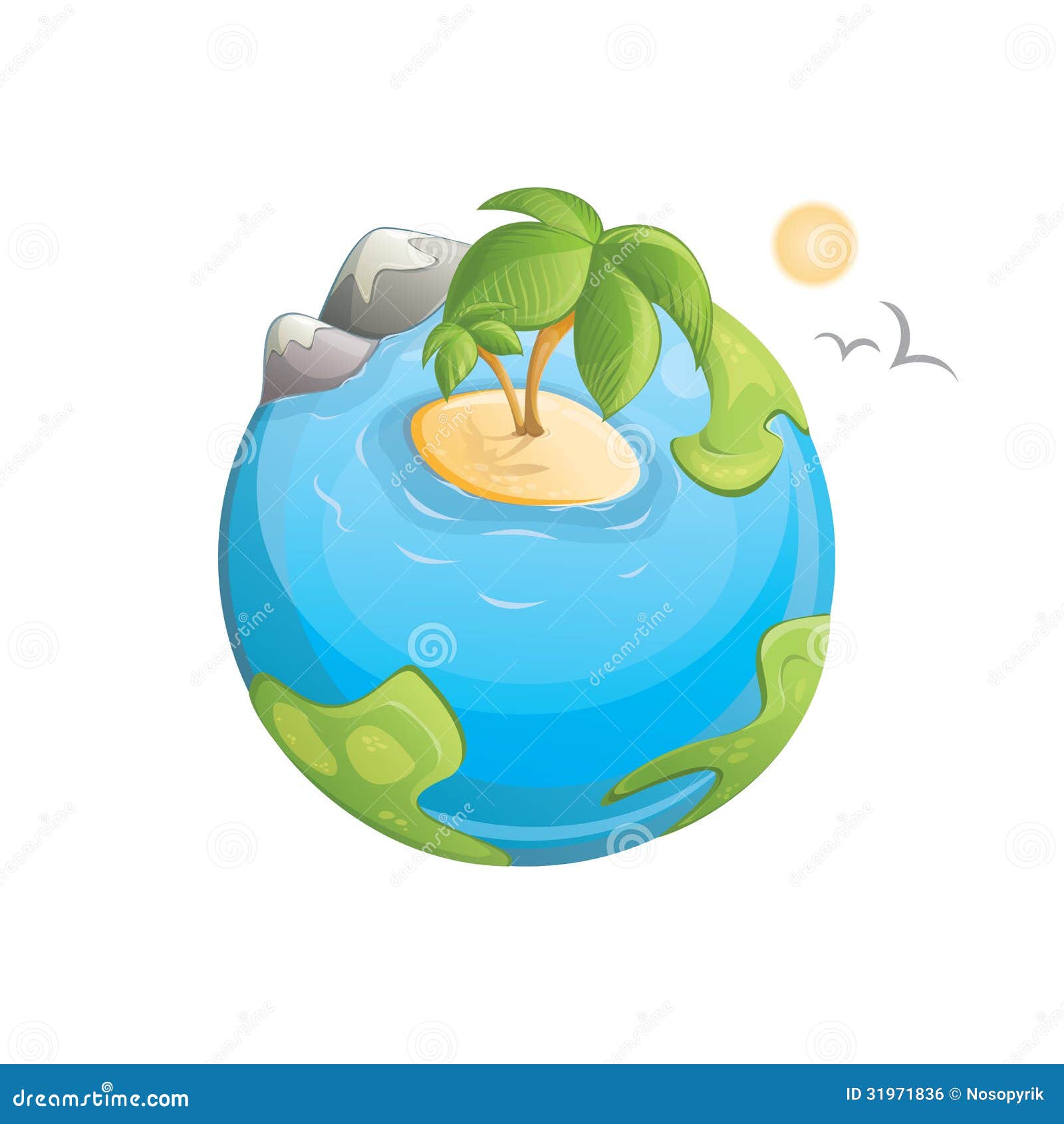 Cartoon planet stock vector. Illustration of palm, bright - 31971836