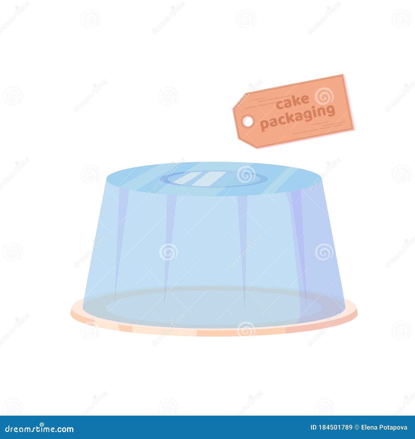 Cartoon Plastic Cake Packaging Box. Vector Flat Illustration Isolated ...