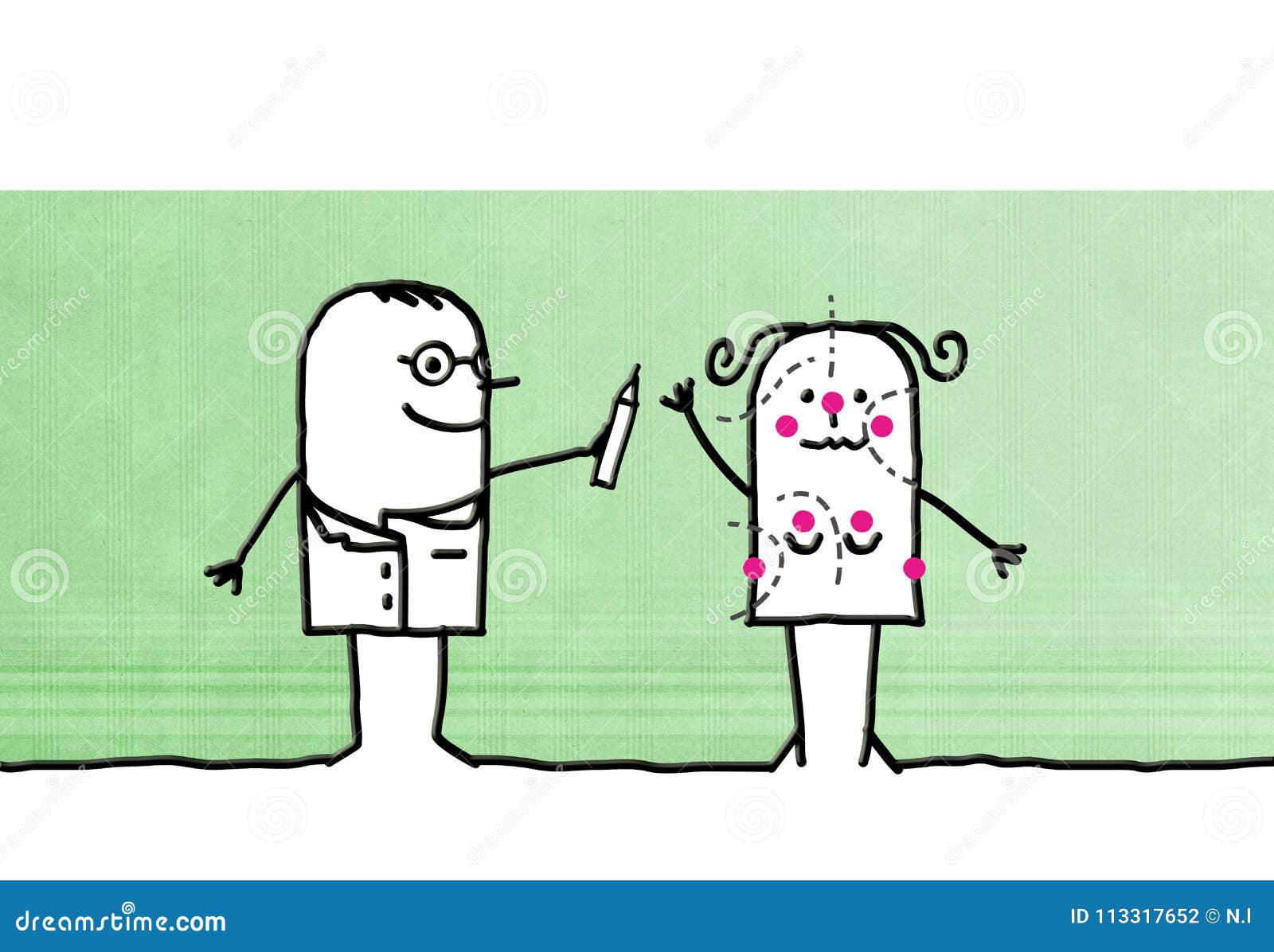 Cartoon Plastic Surgeon with Patient Stock Illustration - Illustration ...