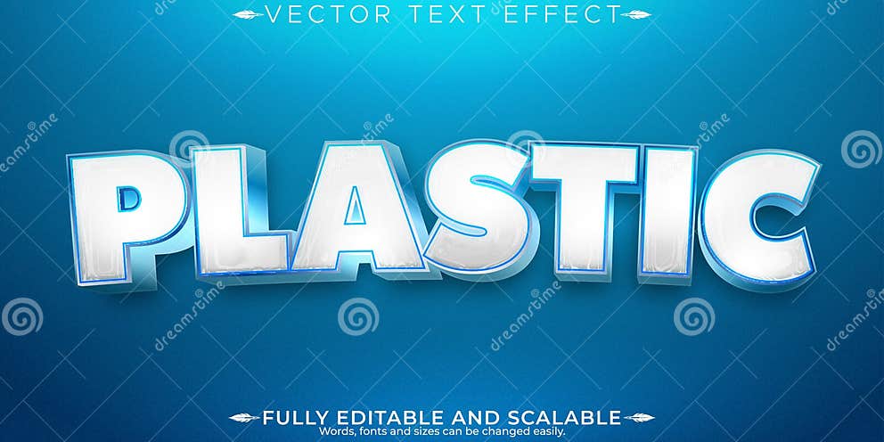 Cartoon Plastic Text Effect, Editable Clean and White Text Style Stock ...