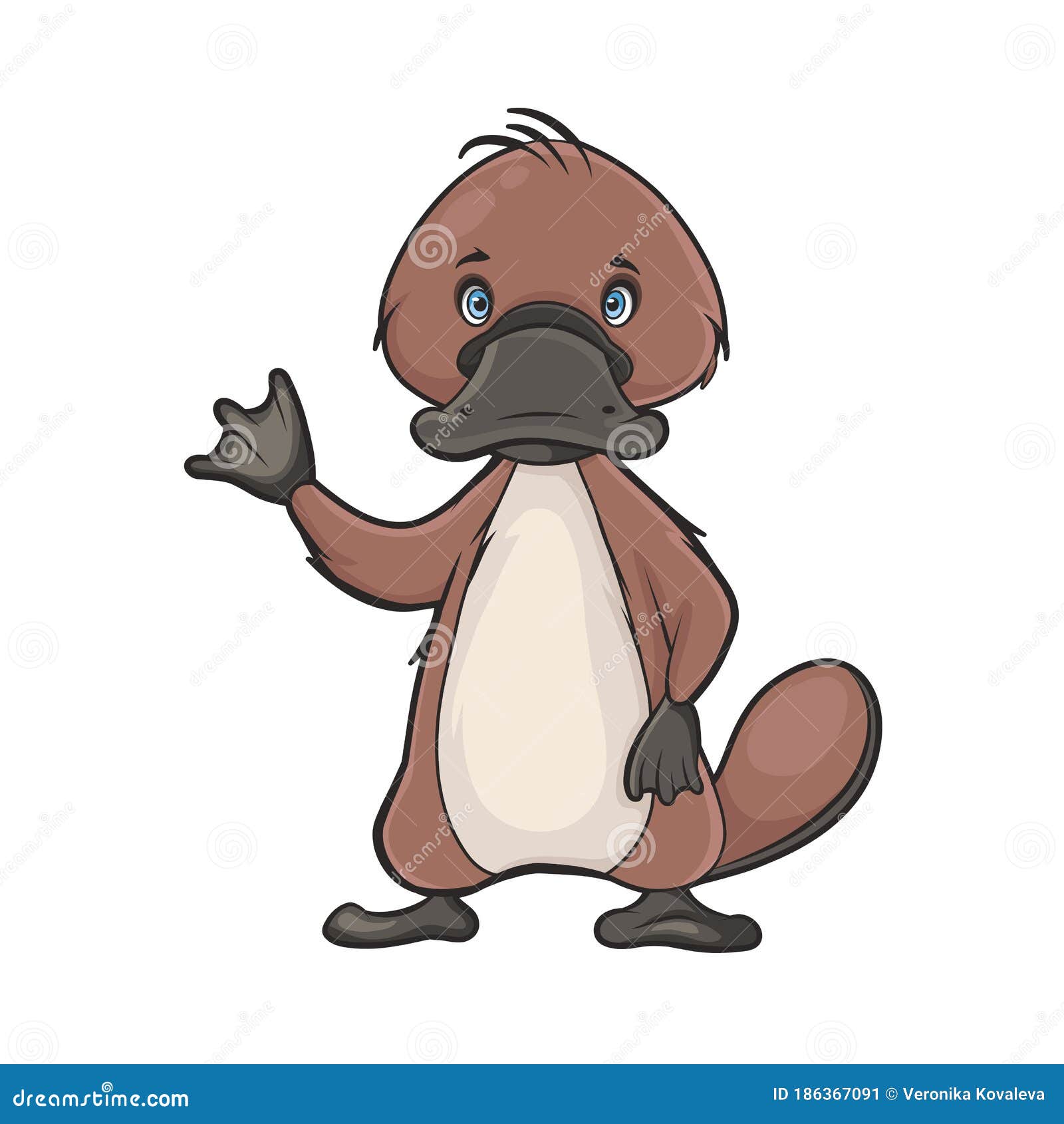Cartoon platypus stock vector. Illustration of cute - 186367091