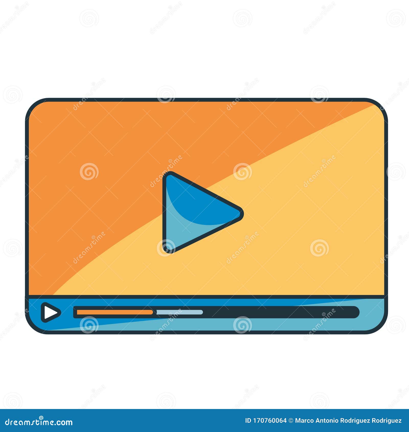 Cartoon Play Icon Emoji Isolated Illustration Stock Illustration ...