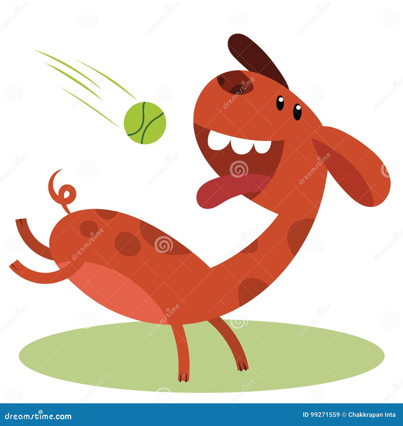 Cartoon playful dog stock vector. Illustration of play - 99271559