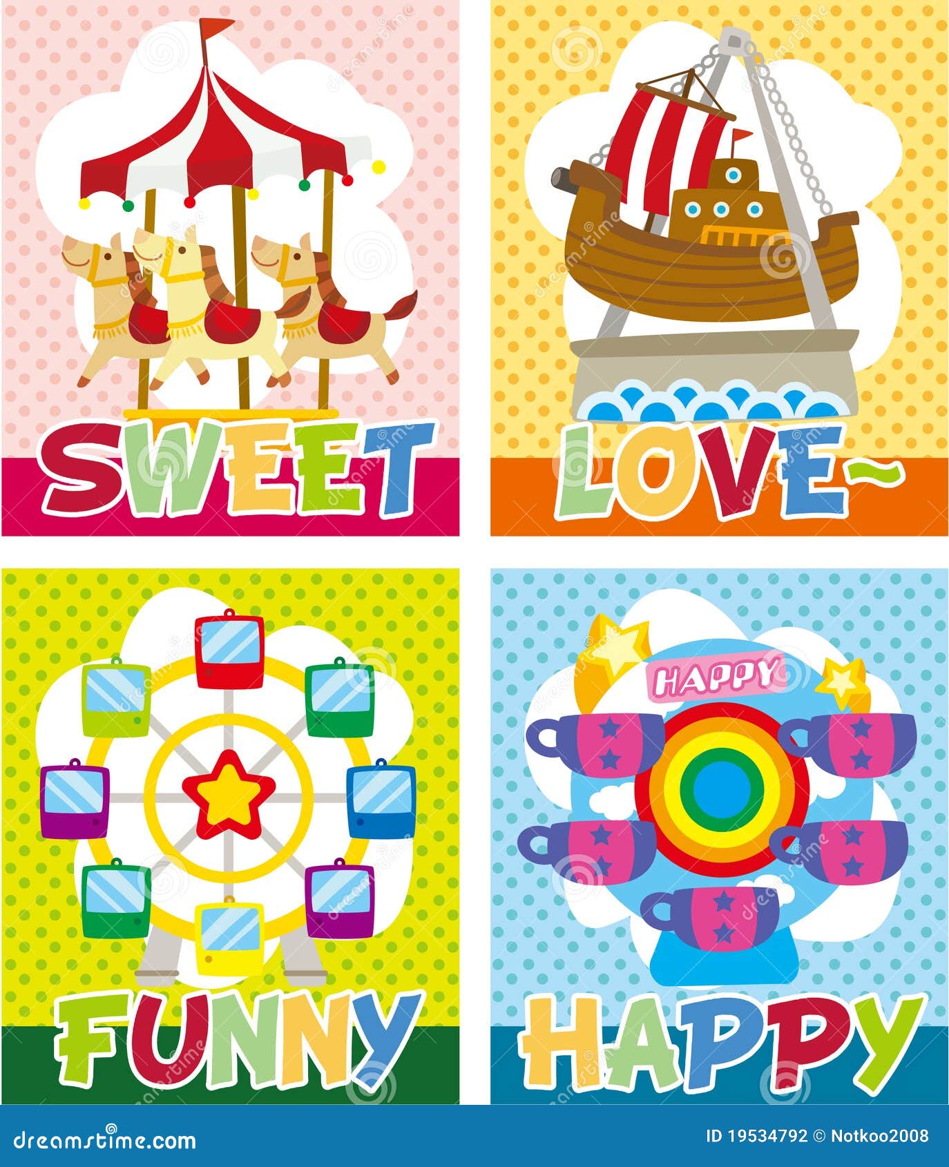 Cartoon playground card stock vector. Illustration of border - 19534792