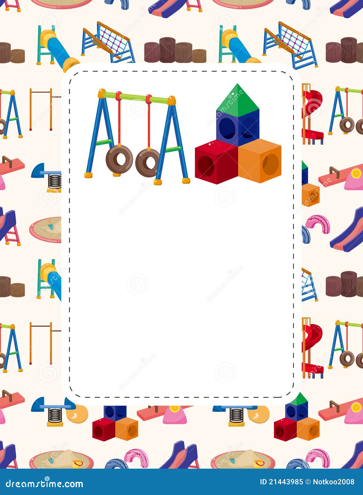 Cartoon playground card stock vector. Illustration of cute - 21443985