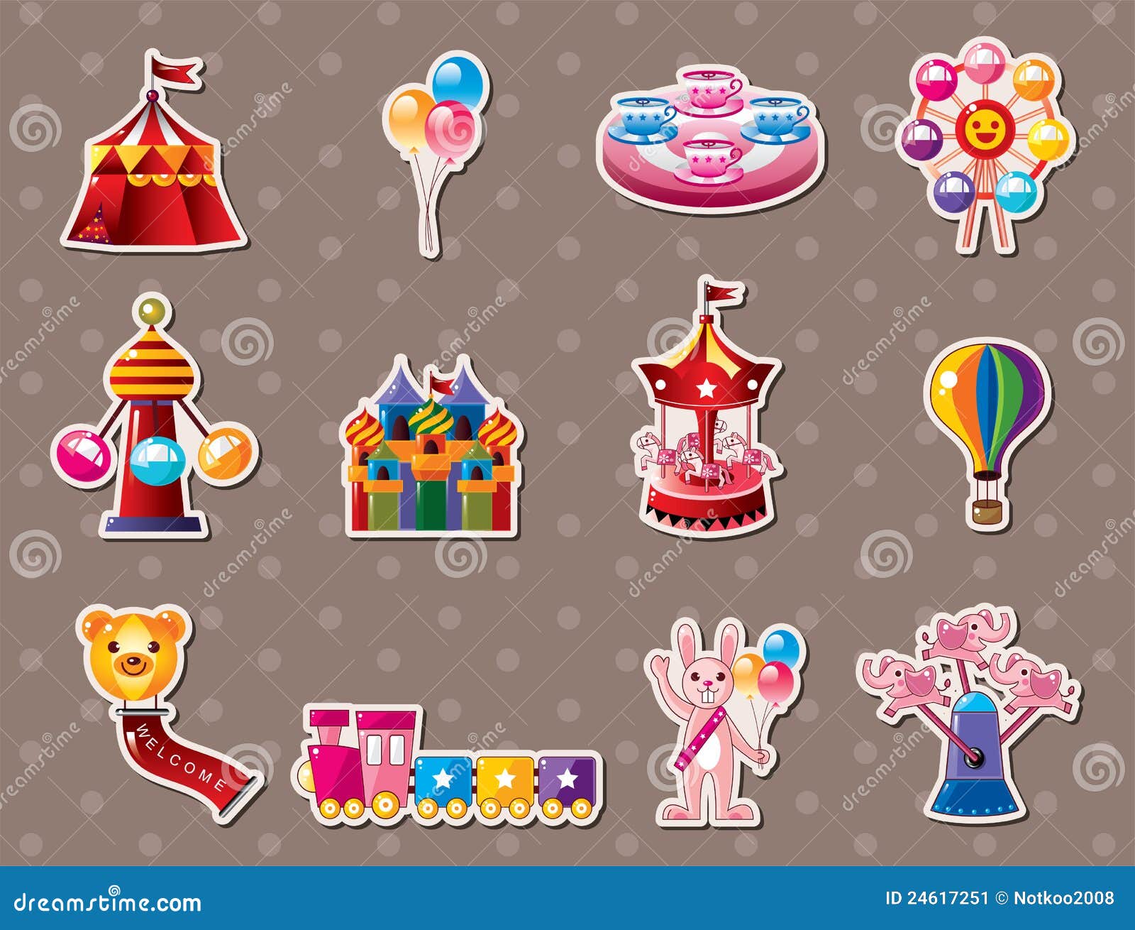 Cartoon Playground Stickers Stock Vector - Illustration of heaven ...