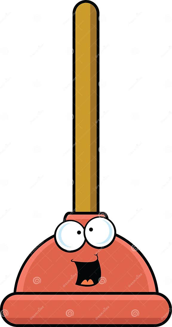 Cartoon Plunger Happy stock vector. Illustration of face - 69214565