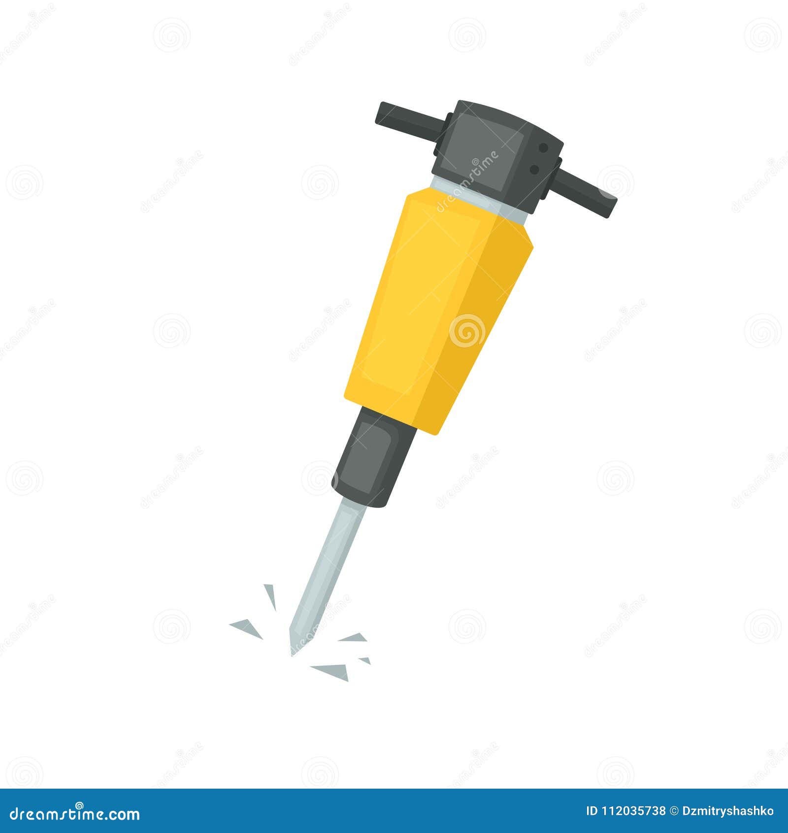 Cartoon Pneumatic Hammer Vector Illustration | CartoonDealer.com #112035738