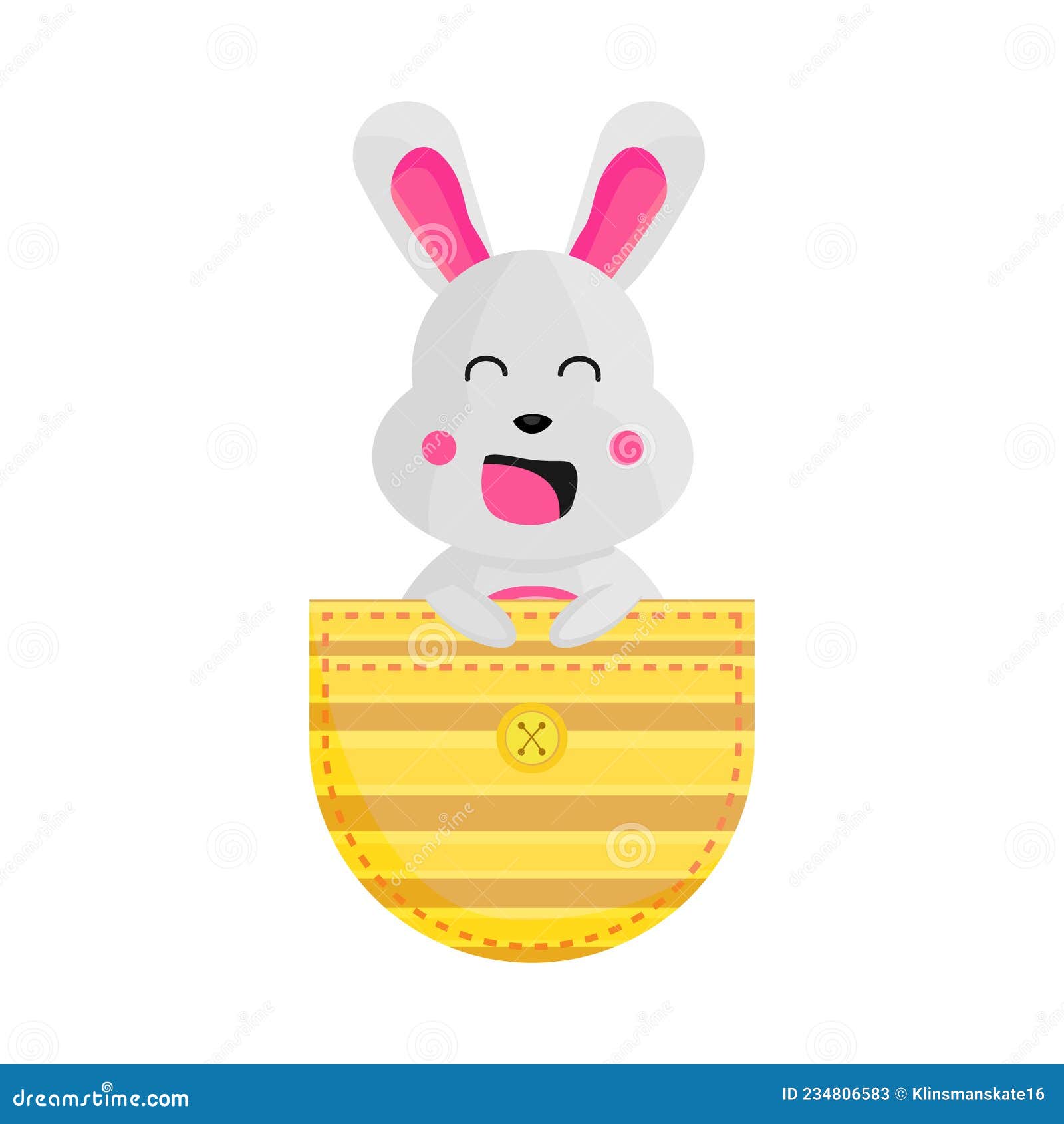 Cartoon Pocket Animal Bunny Design Stock Vector - Illustration of happy ...