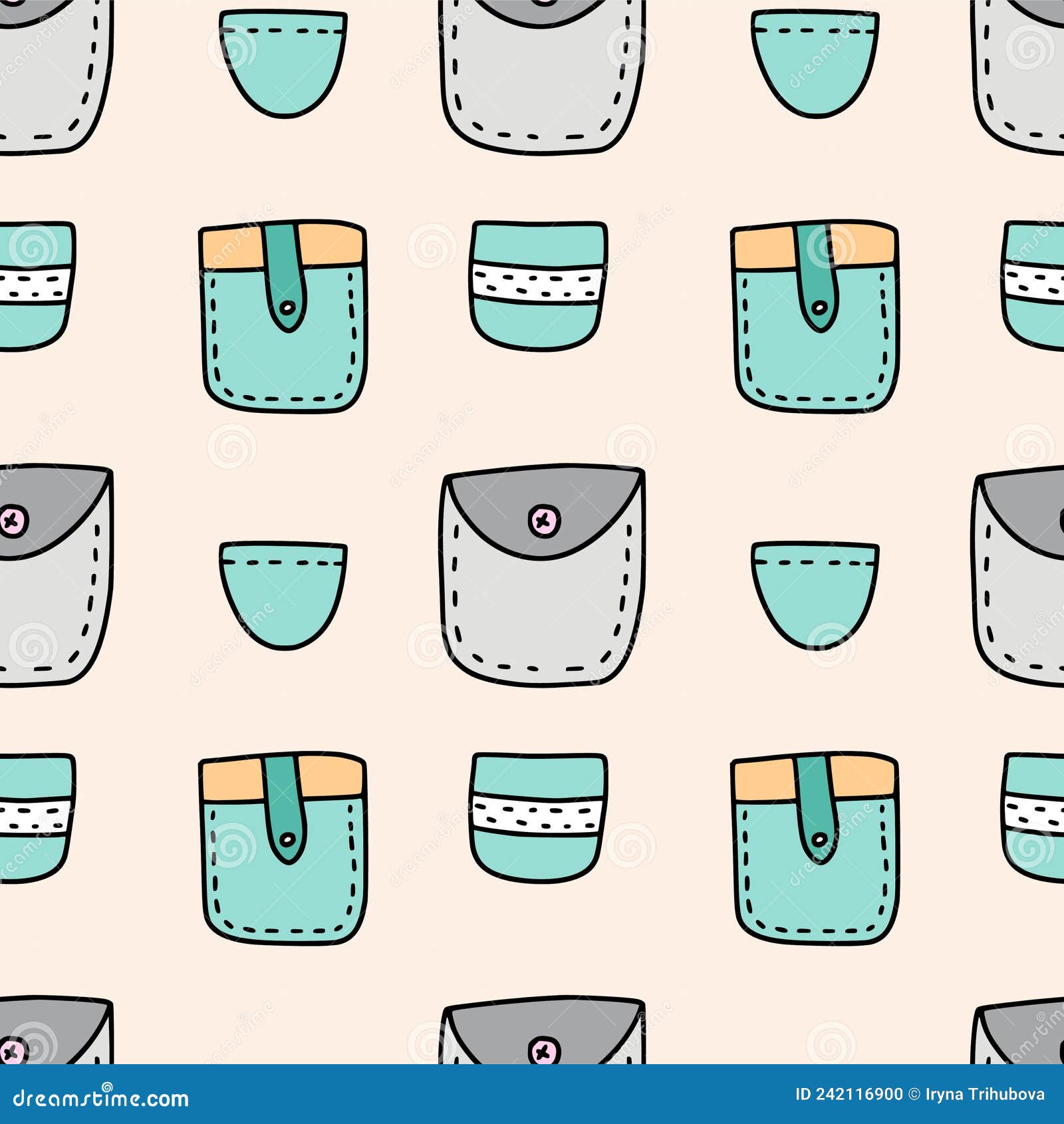 Pocket seamless pattern stock vector. Illustration of cute - 242116900