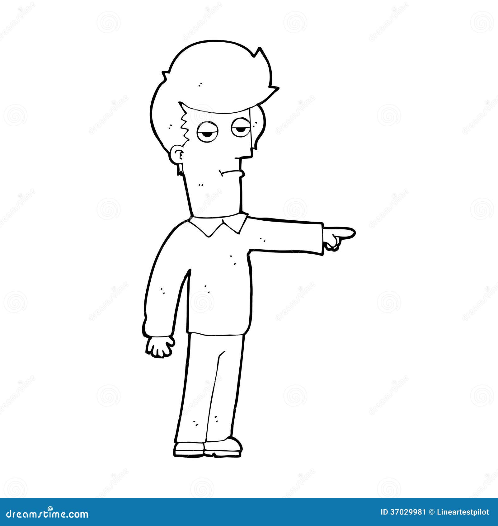 Cartoon pointing man stock illustration. Illustration of drawing - 37029981