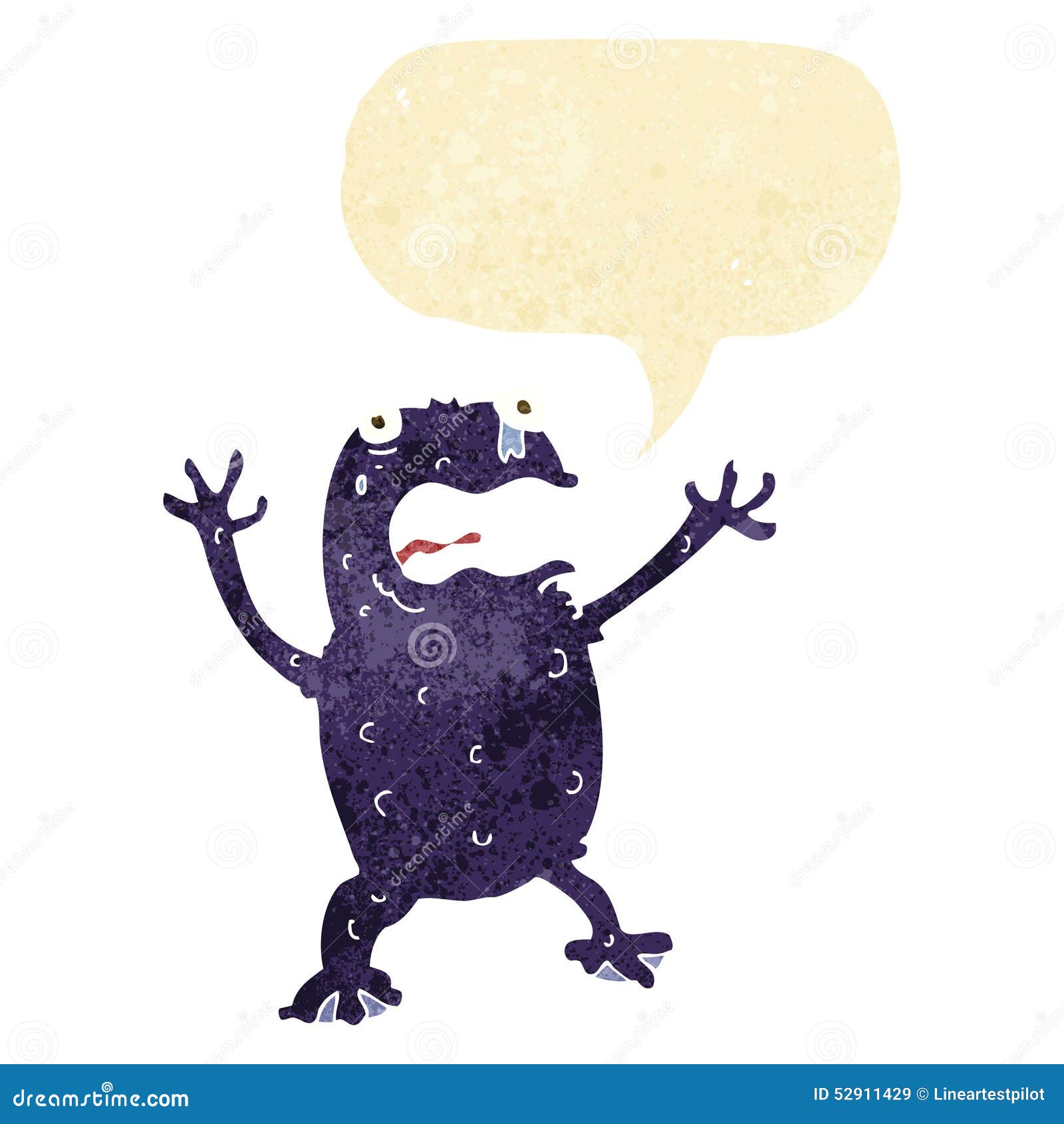 Cartoon Poisonous Frog with Speech Bubble Stock Illustration ...