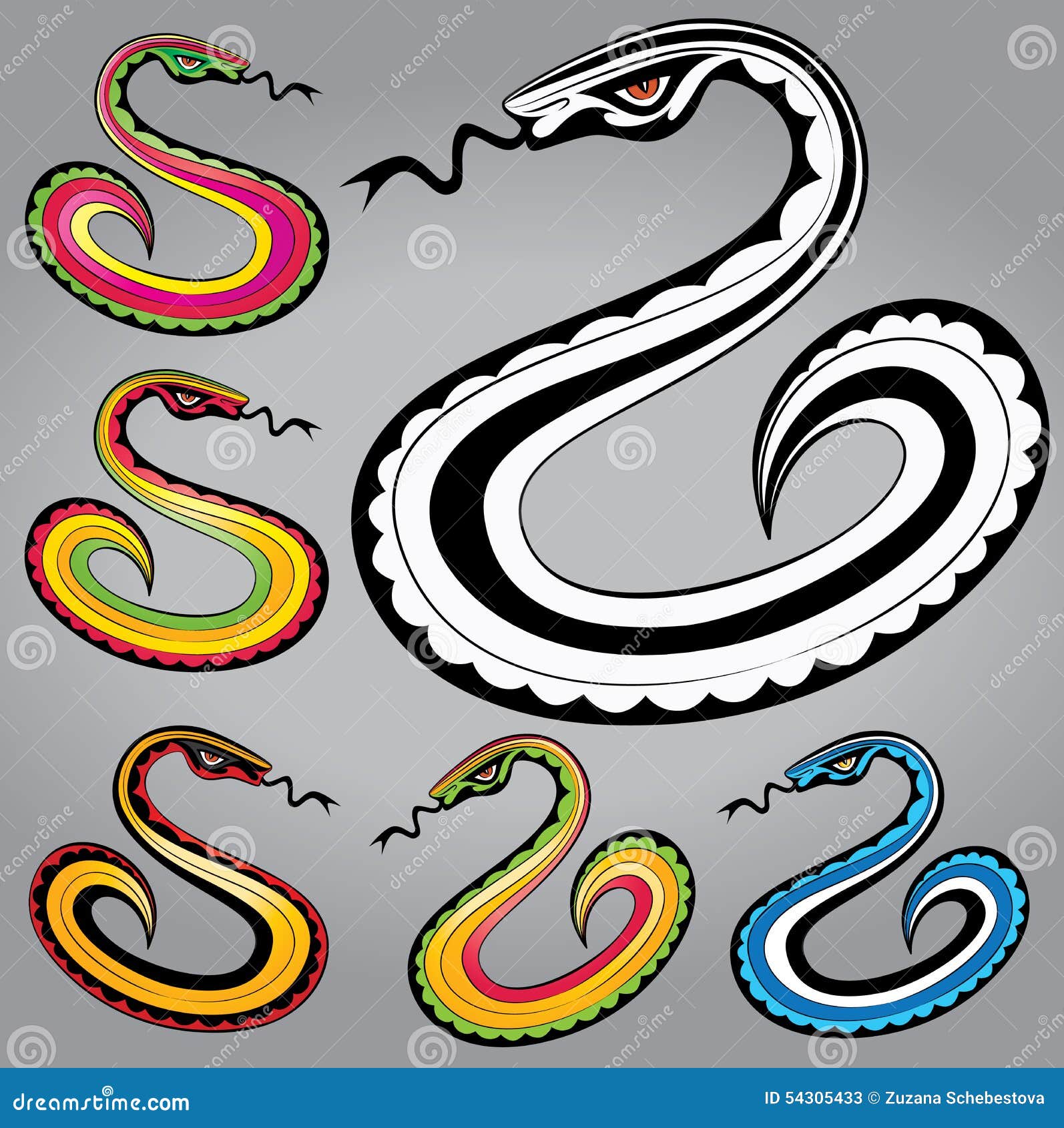 Cartoon Poisonous Snake Design Stock Illustration - Illustration of ...