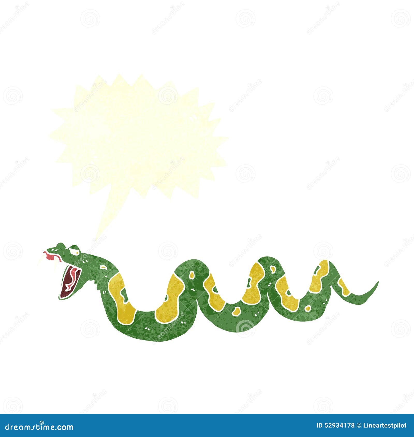 Cartoon Poisonous Snake with Speech Bubble Stock Illustration ...