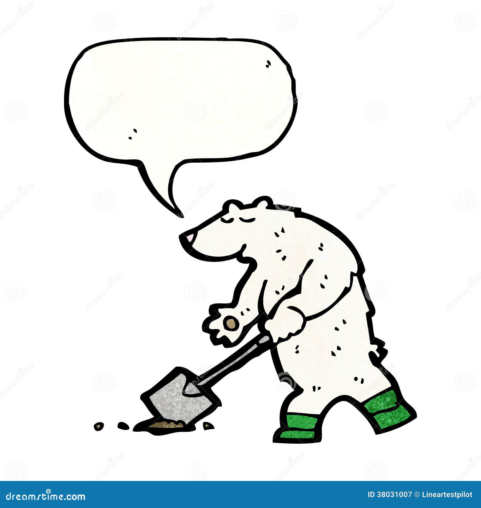 Cartoon Polar Bear Digging Hole Stock Vector - Illustration of cheerful ...
