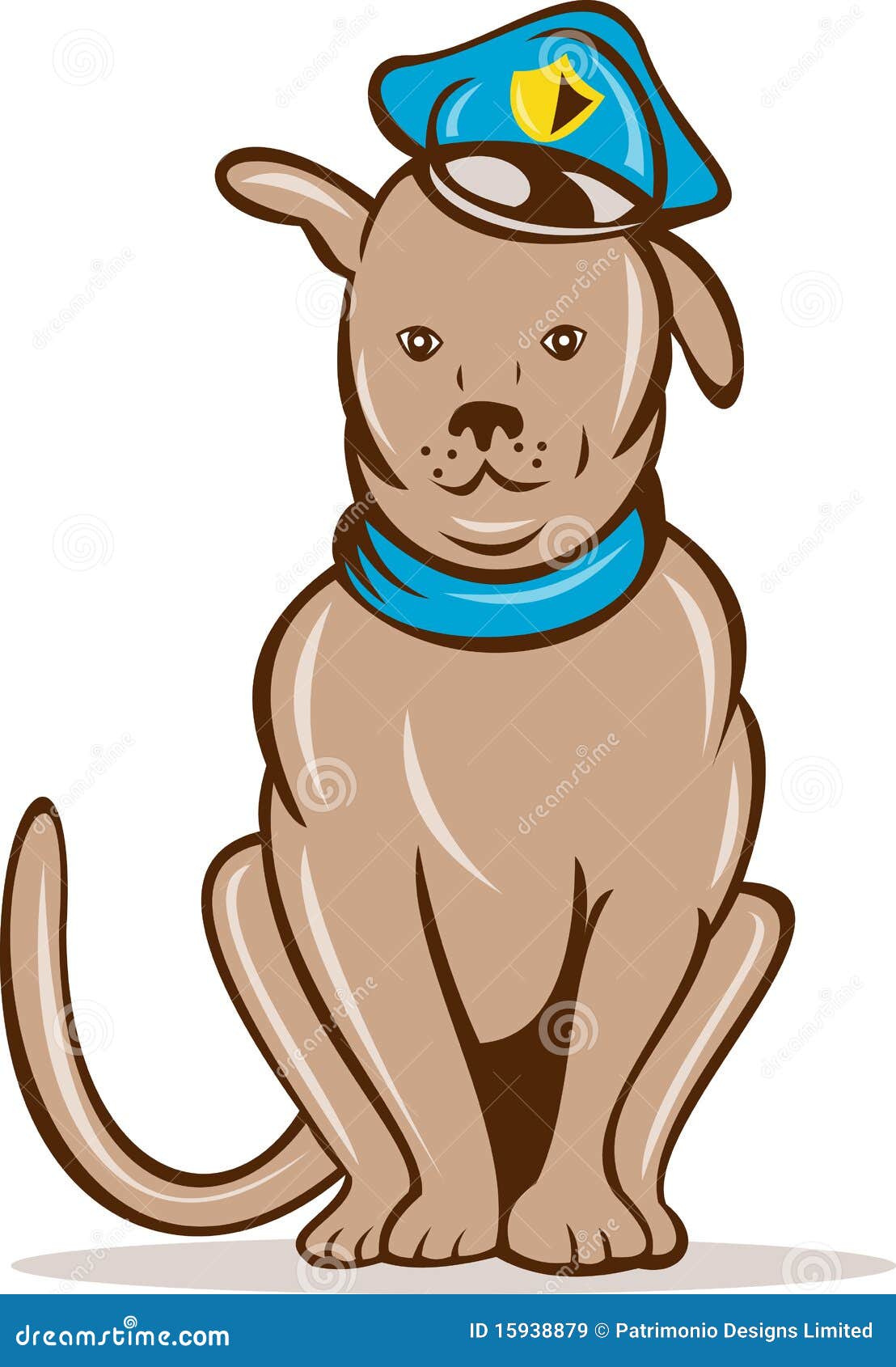 Cartoon police dog stock illustration. Illustration of canine - 15938879