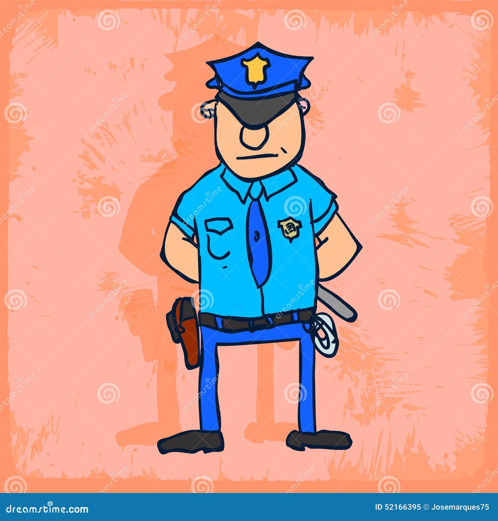 Cartoon Police Illustration, Vector Icon Stock Vector - Illustration of ...